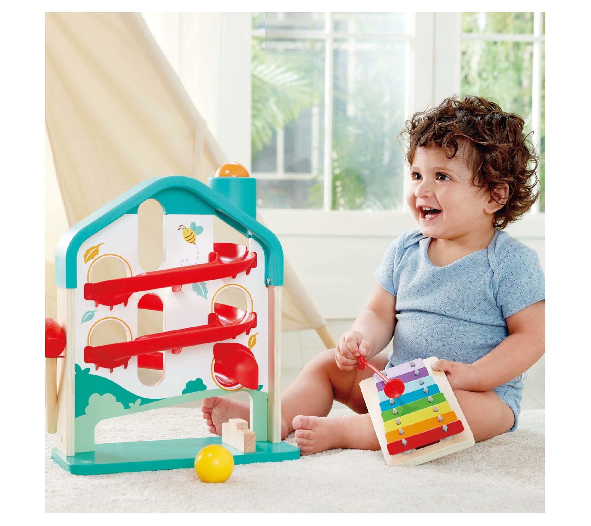 Hape Melody Mansion Ball Run Colorful Wooden Toy - QVC.com