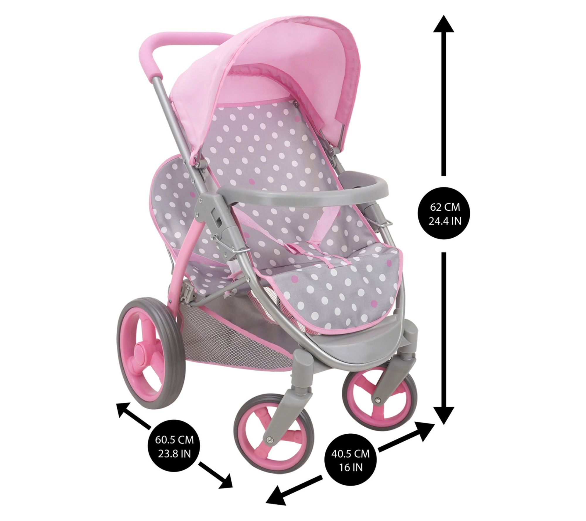 Cotton Candy Pink Twin Tandem Doll Stroller - QVC.com
