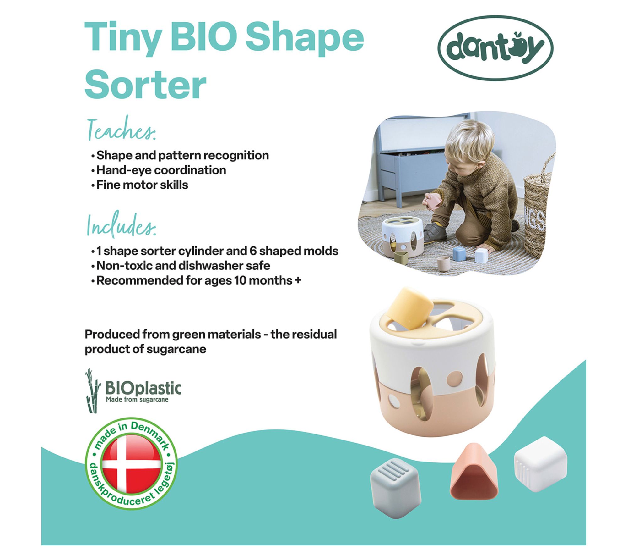 Dantoy Tiny BIO Shape Sorter Set - 7pc - QVC.com