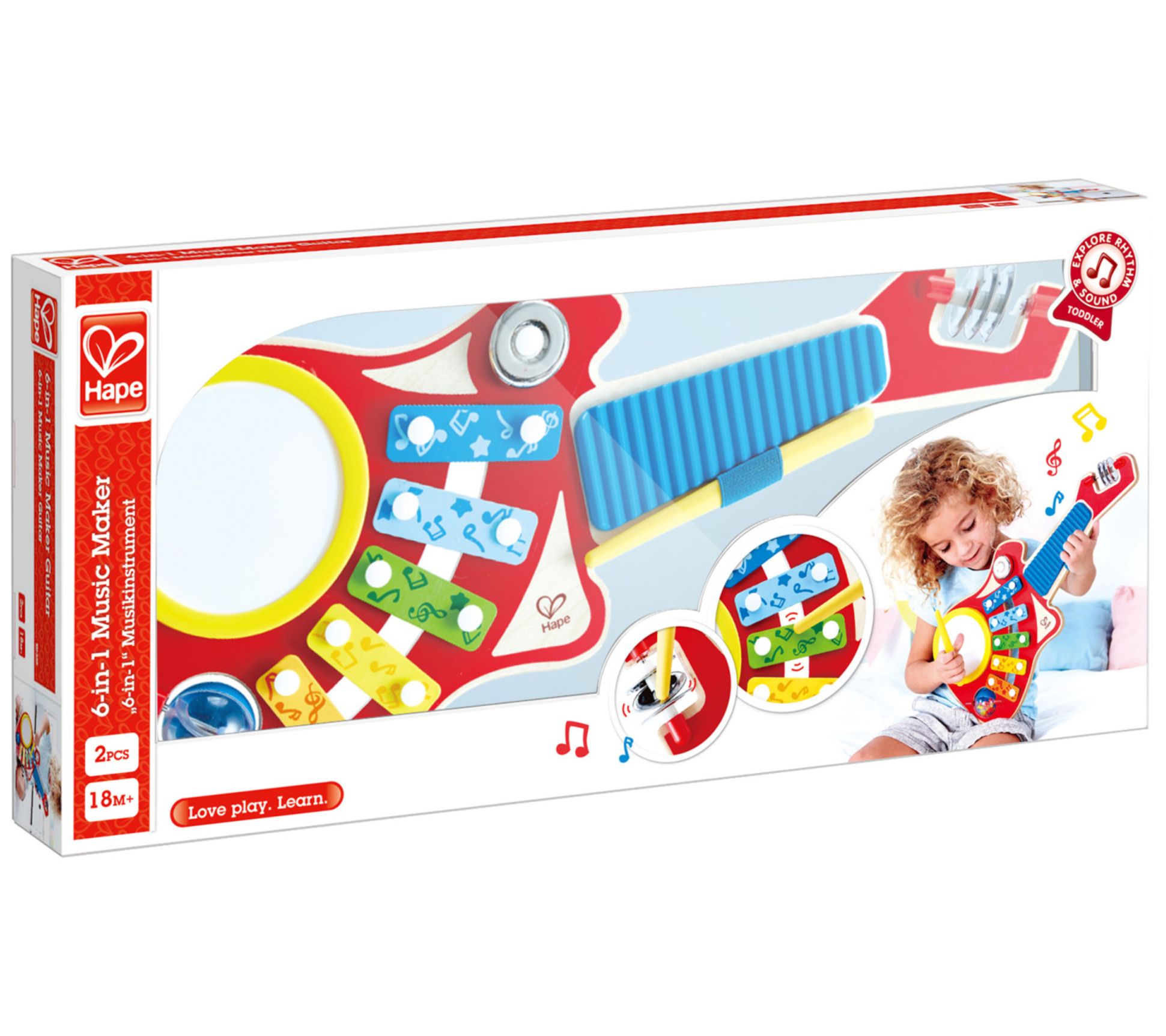 Hape 6-In-1 Music Maker Guitar Toy - QVC.com