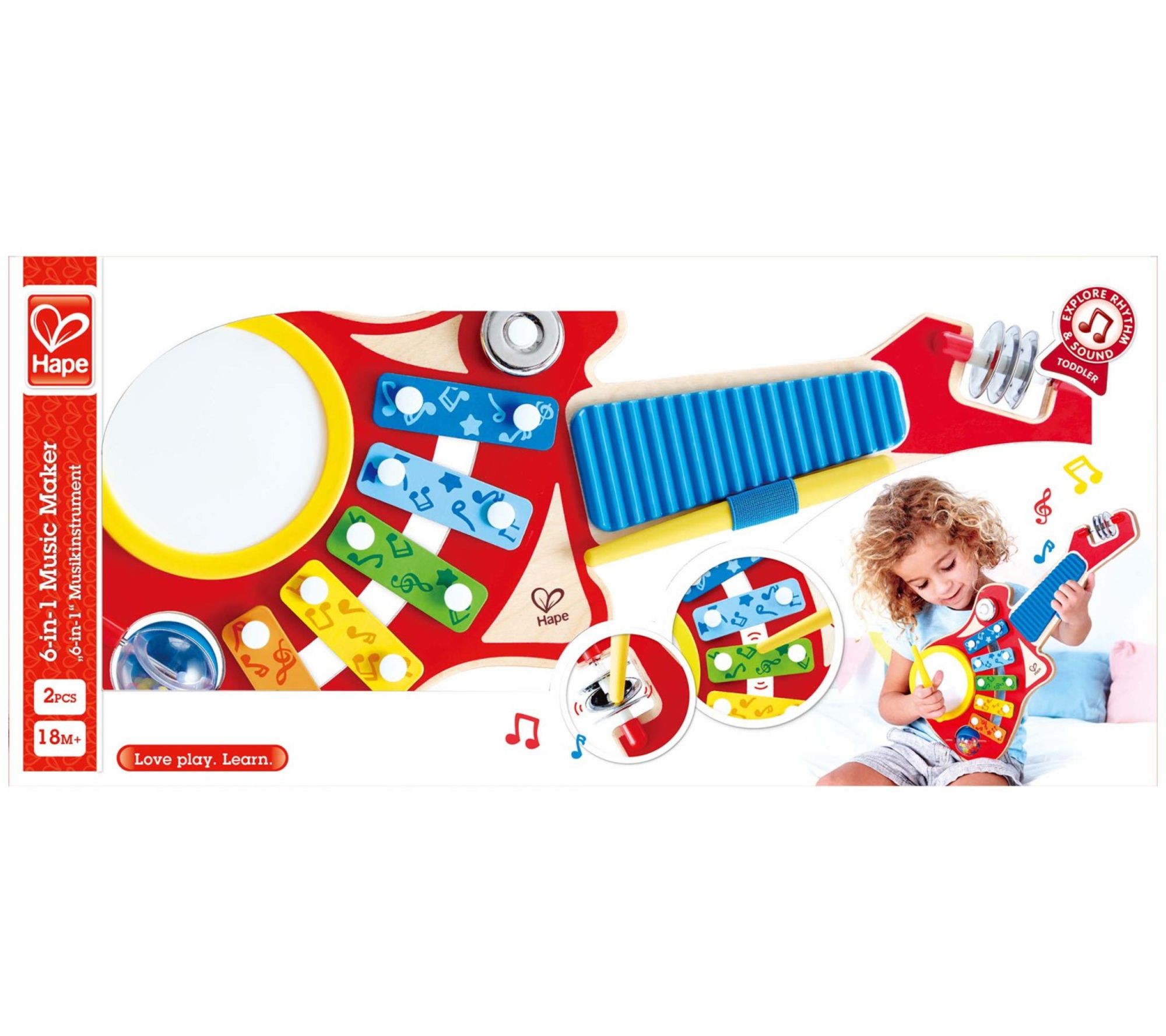 Hape 6-In-1 Music Maker Guitar Toy - QVC.com
