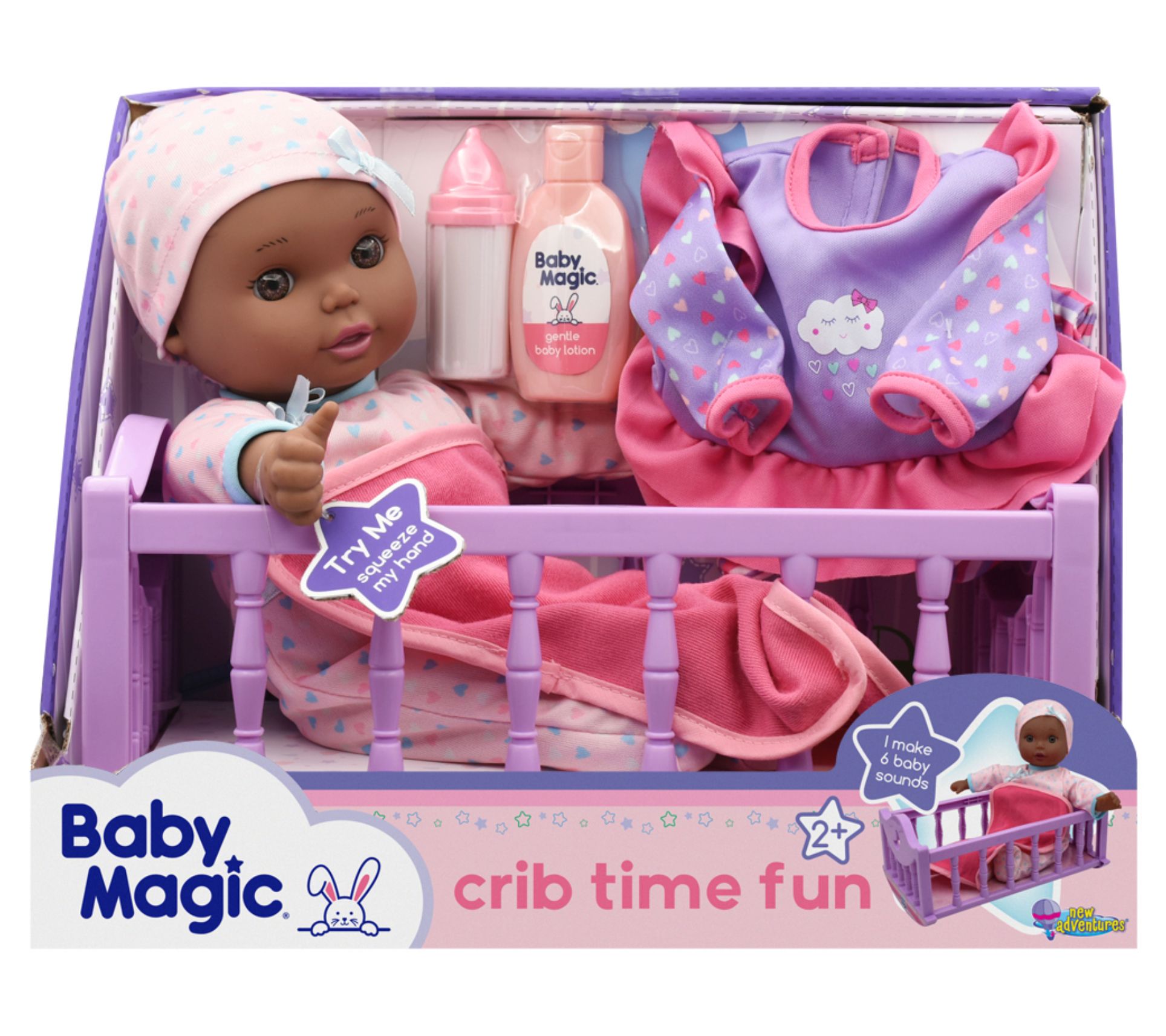 Baby Magic Crib Time Fun Play Set with Baby Dol l - QVC.com