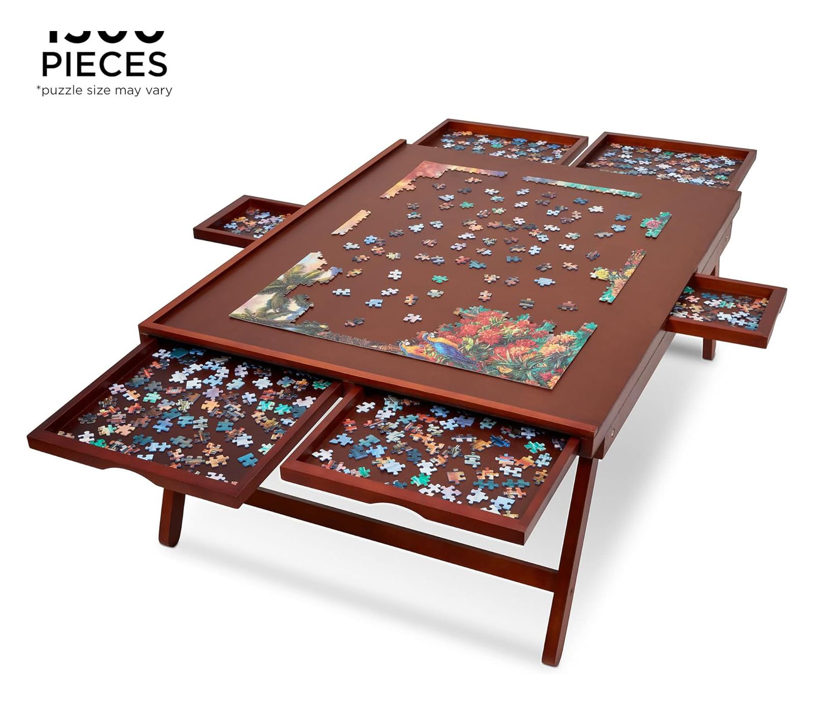 Jumbl 1500-Piece Puzzle Board Table withDrawers - QVC.com