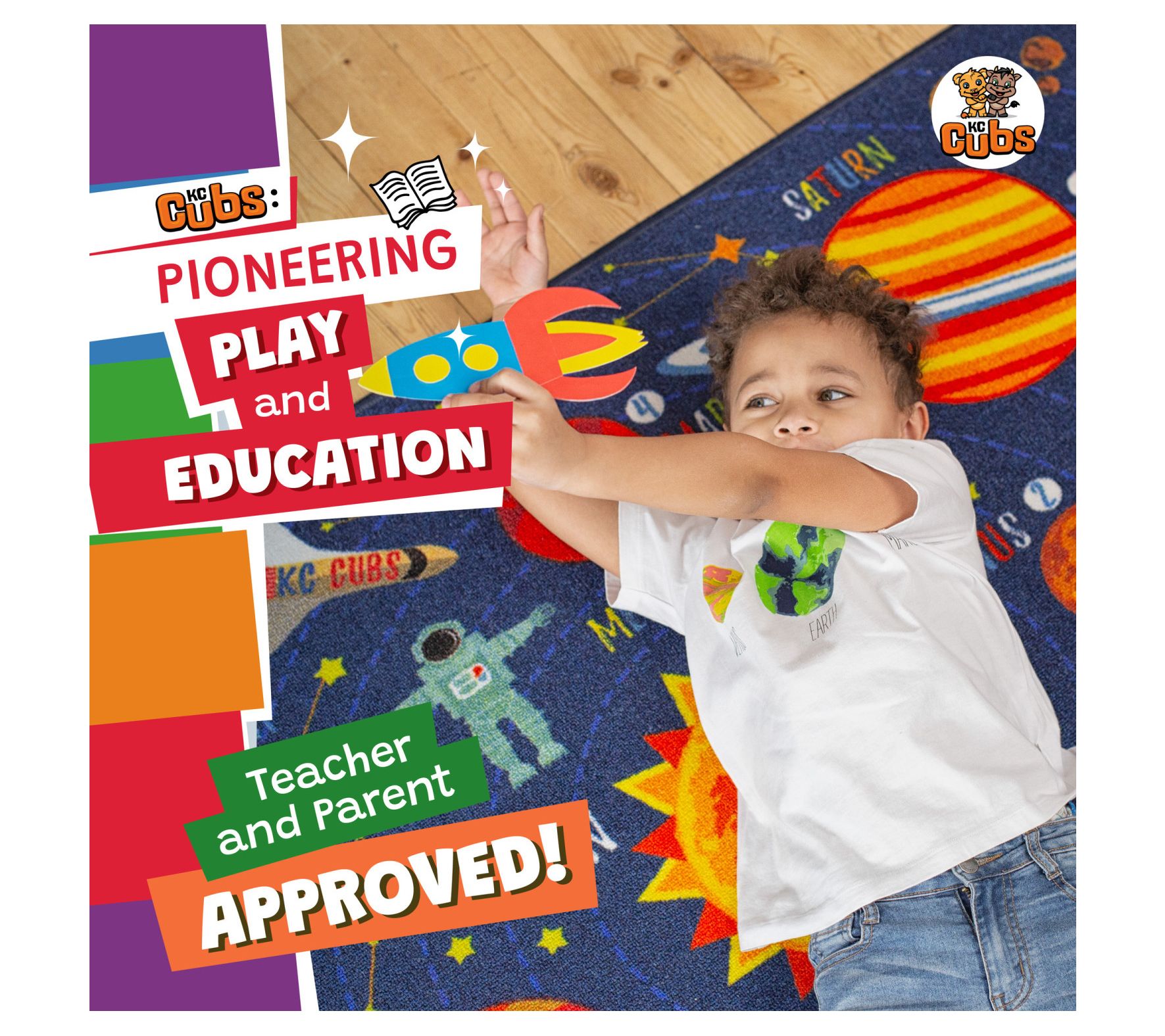 KC Cubs Map Rug: Solar System - 5x7' - QVC.com