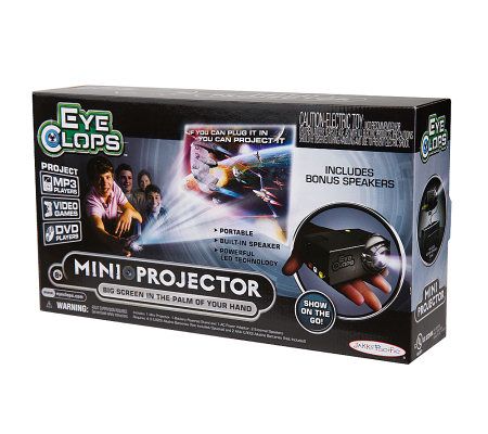 EyeClops Portable PocketProjector w/ Speakers & Swivel Base - QVC.com