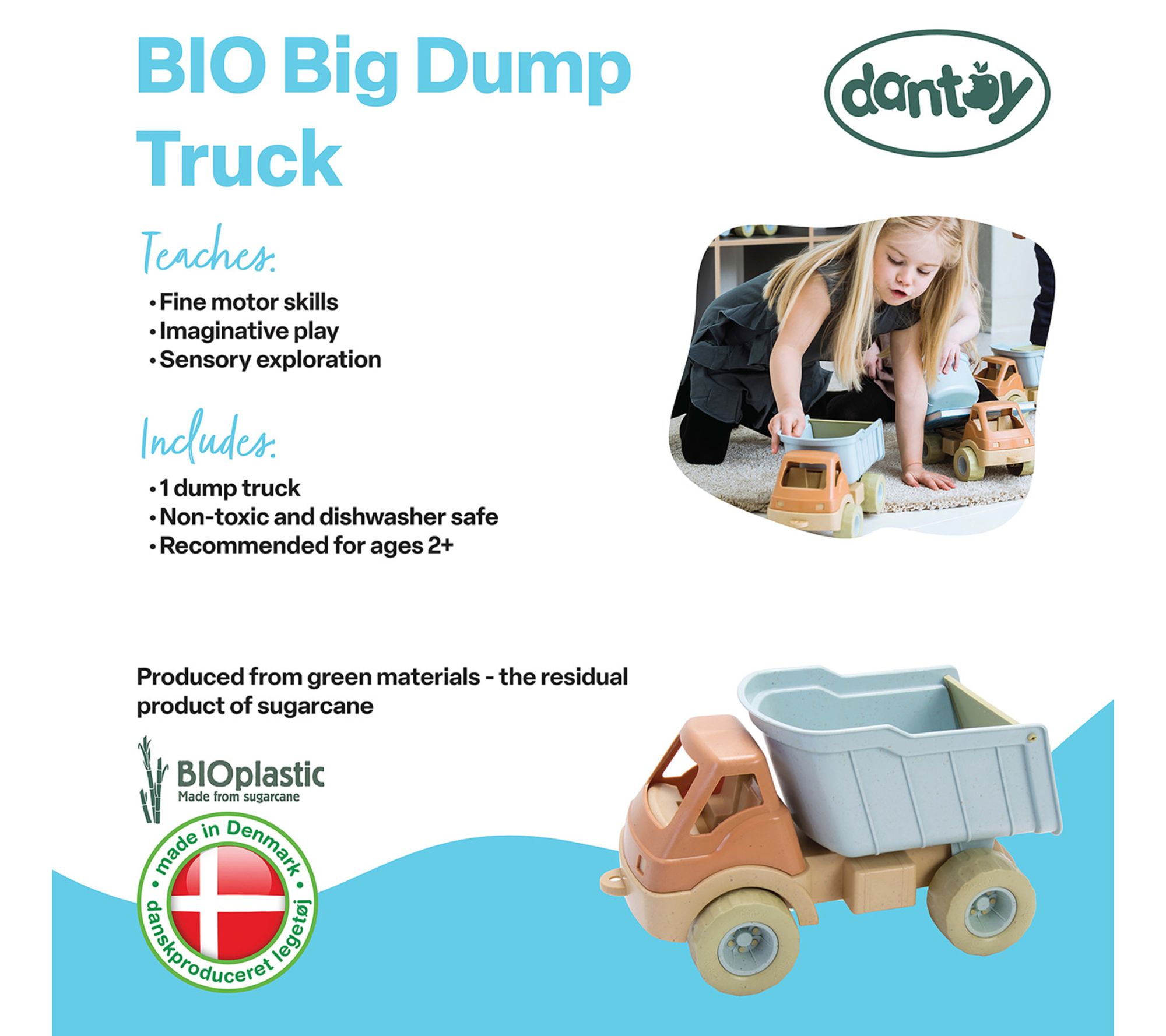 Dantoy BIO Big Dump Truck Construction Toy Vehicle - QVC.com