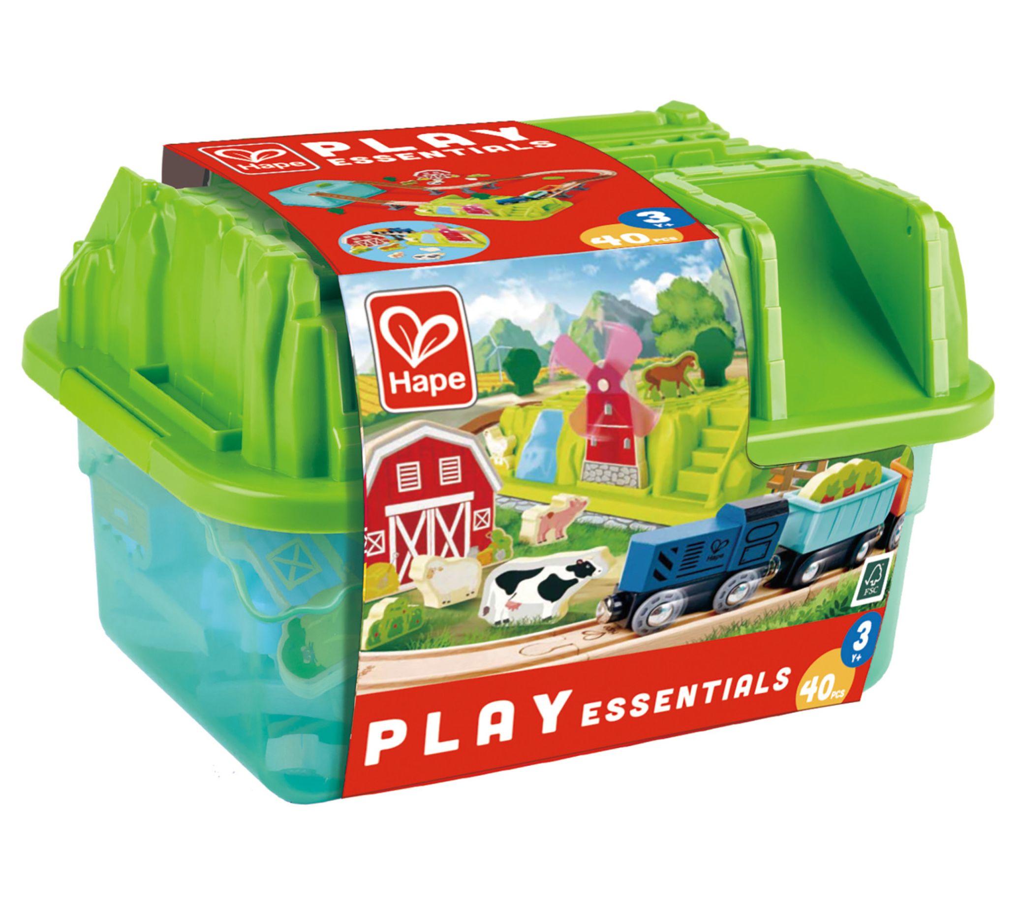 Hape Farmyard Train Bucket Toy Set - QVC.com