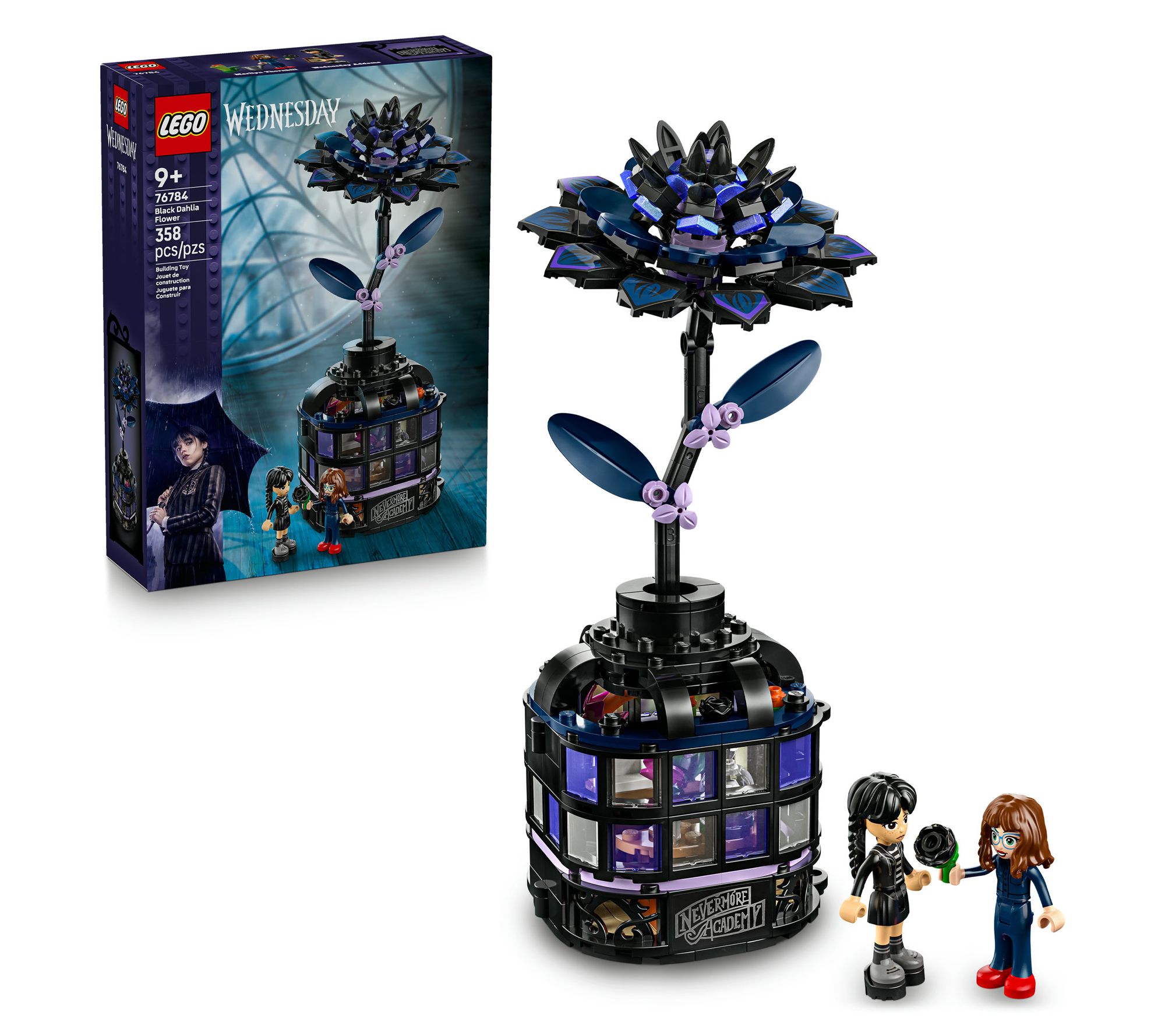 LEGO Wednesday Black Dahlia Flower Halloween Gift Faux Plant R - QVC.com