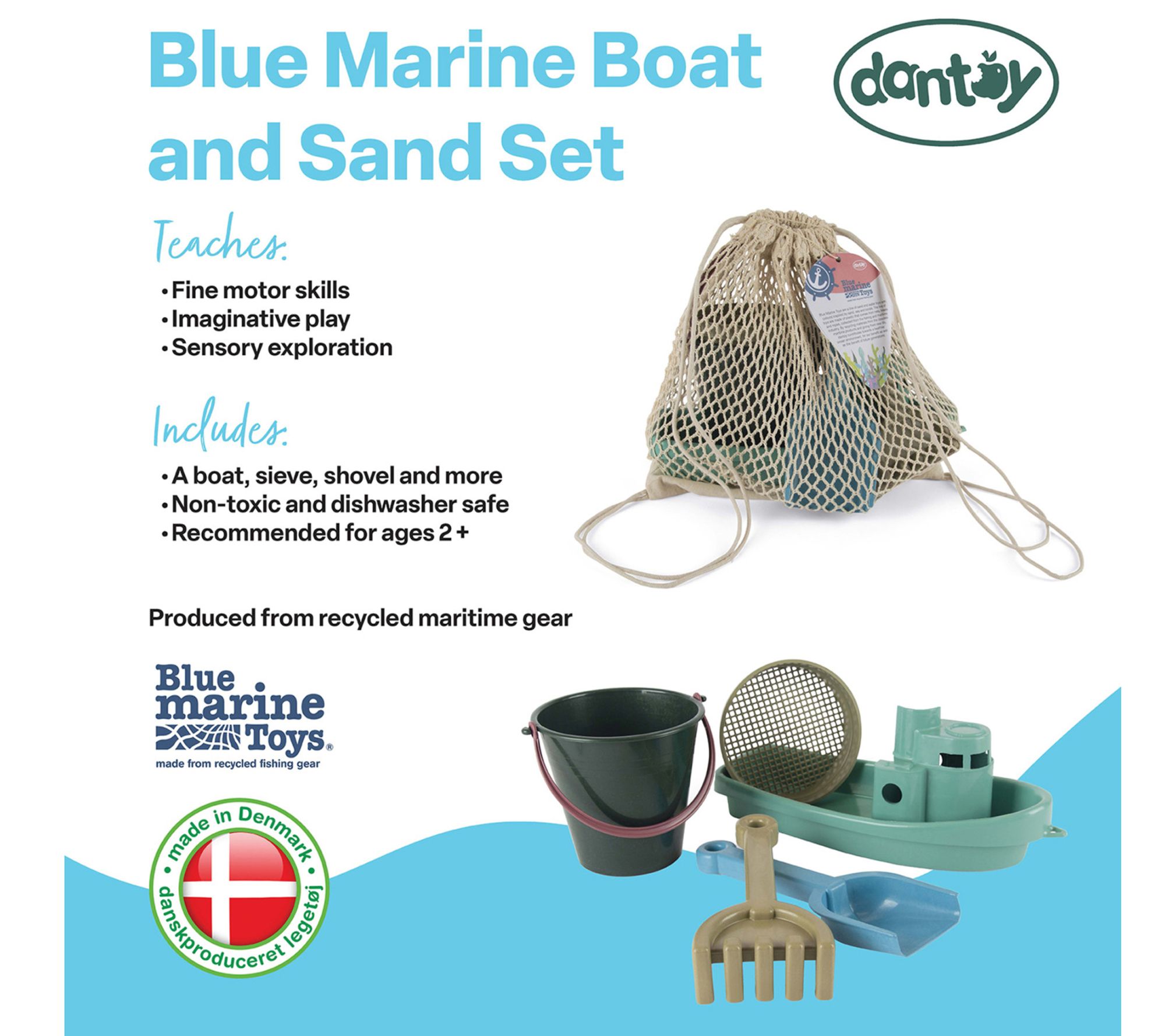 Dantoy Blue Marine Toys Boat & Sand Playset - 5Pieces - QVC.com