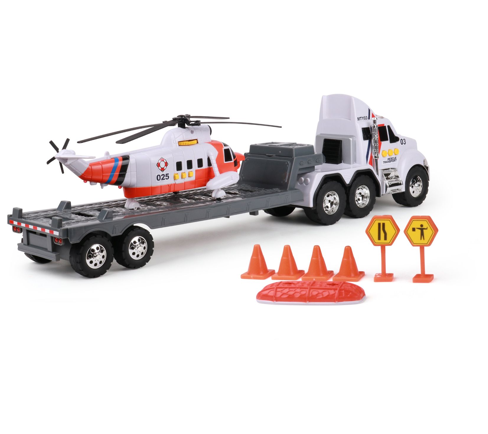 Funrise Mighty Fleet Titans Flatbed Truck WithHelicopter - QVC.com