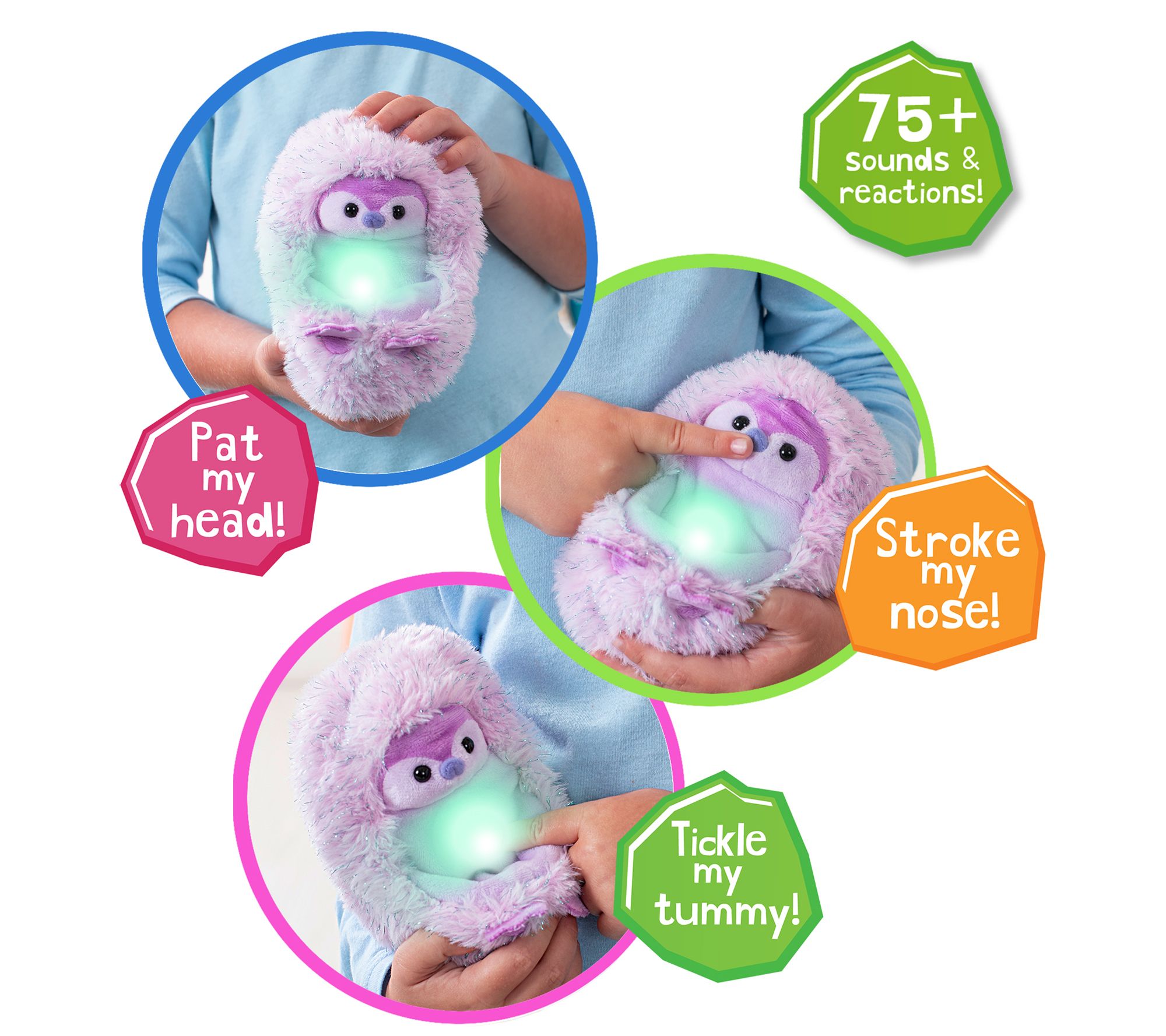 Curlimals Arctic Glow Animated Lighted Plush Characters - QVC.com