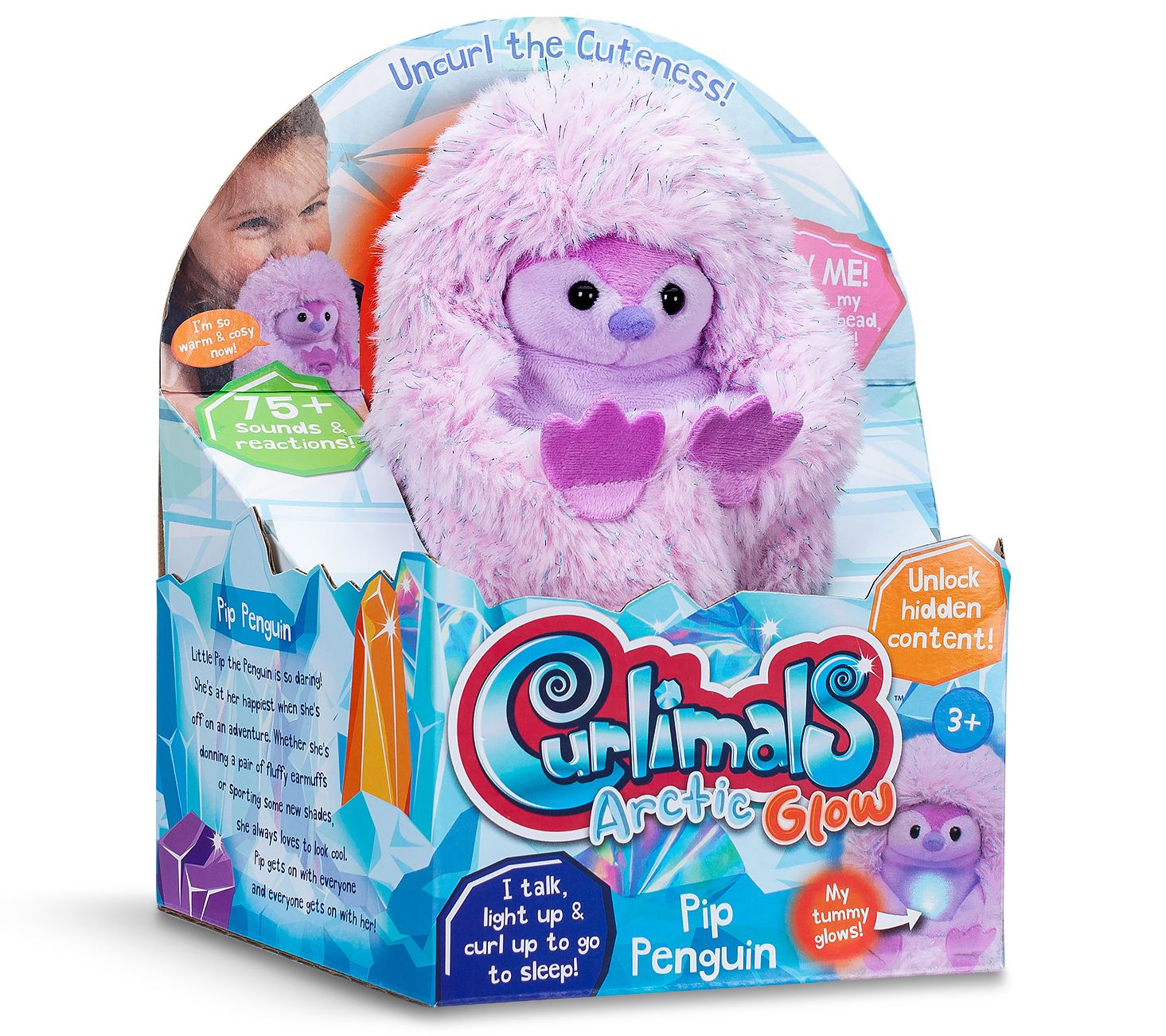 Curlimals Arctic Glow Animated Lighted Plush Characters - QVC.com