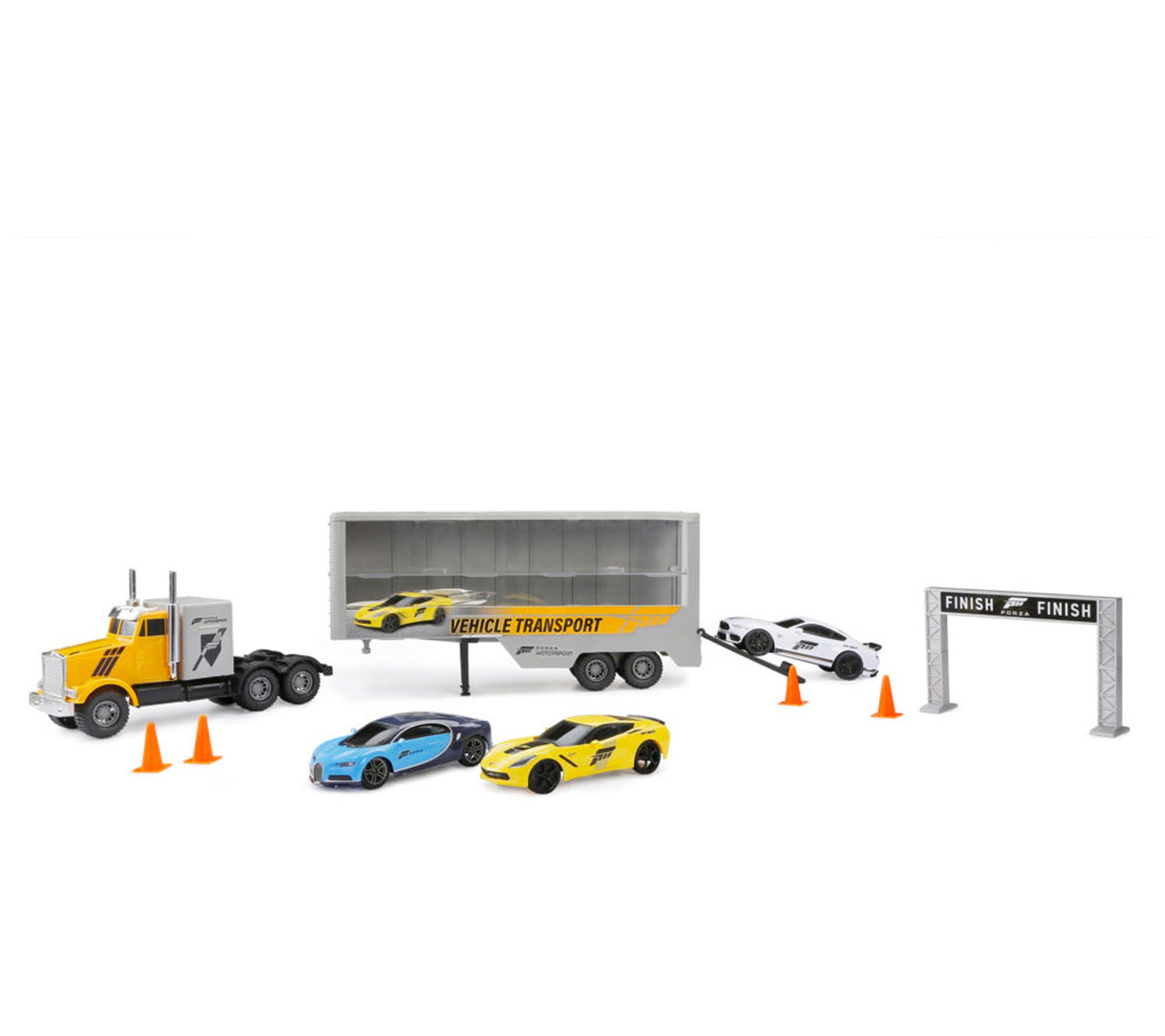 New Bright 1:24 Toy Forza L&S Hauler w/ 3 Sports Cars - QVC.com