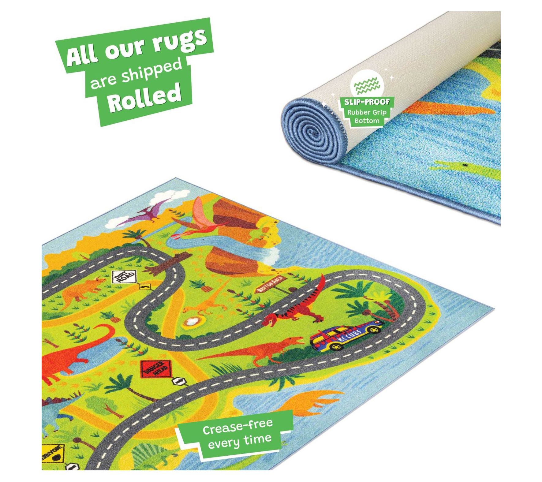 KC Cubs Road Map Rug: Dino World Safari - 8x10' - QVC.com