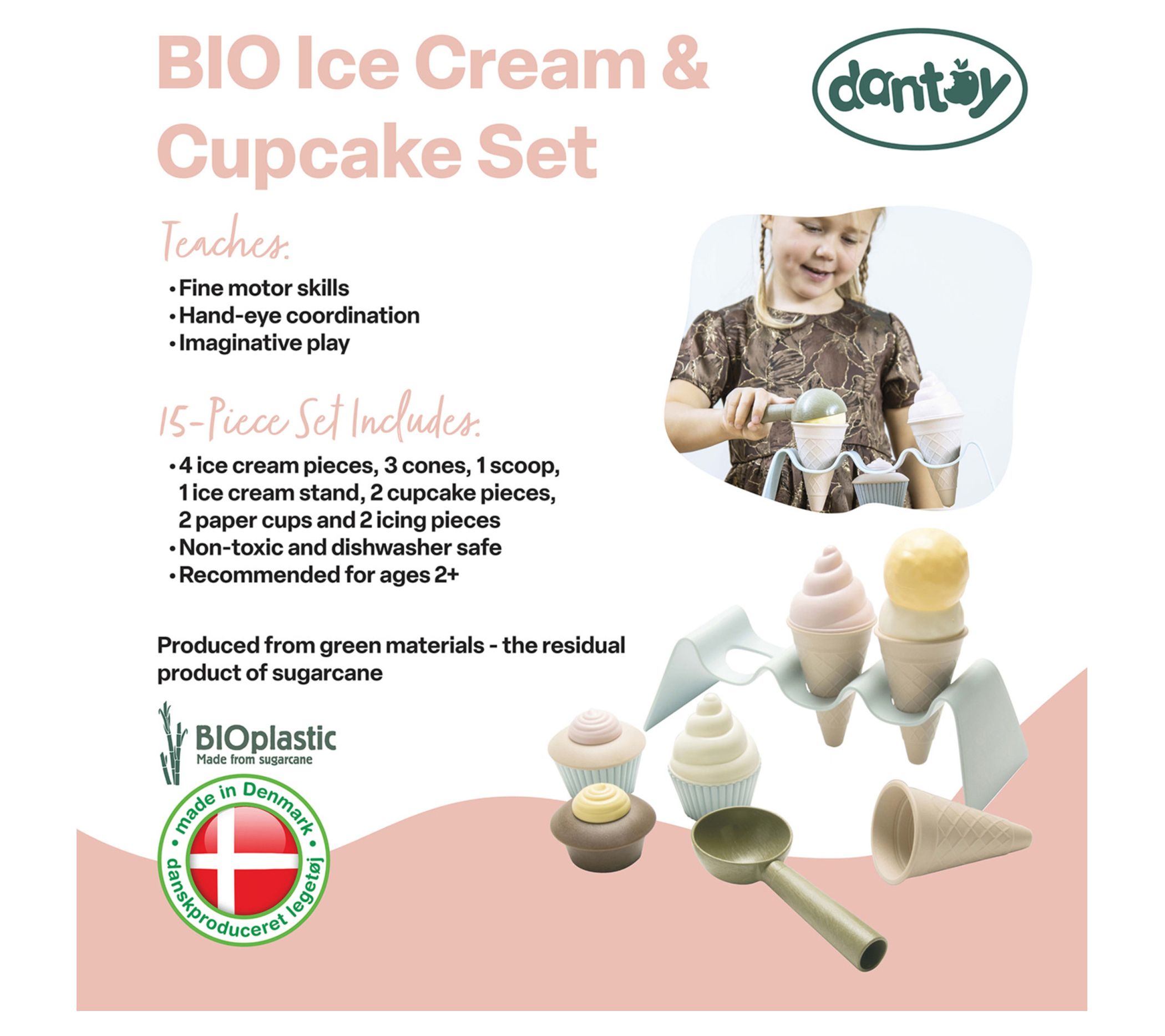 Dantoy BIO Ice Cream & Cupcake Food Playset - 15pc - QVC.com