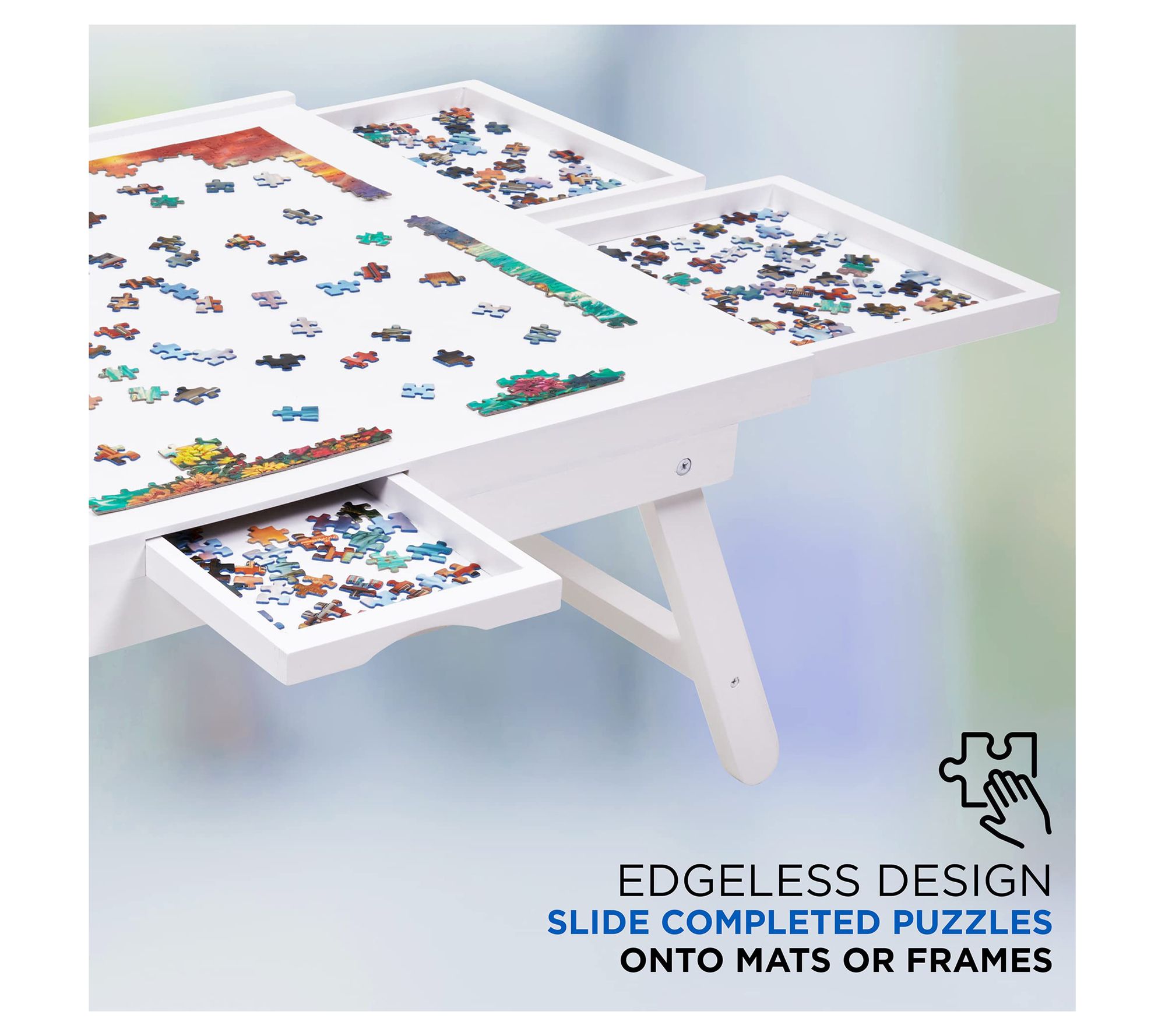 Jumbl 1000-Piece Puzzle Board w/ 6 Removable Drawers - QVC.com