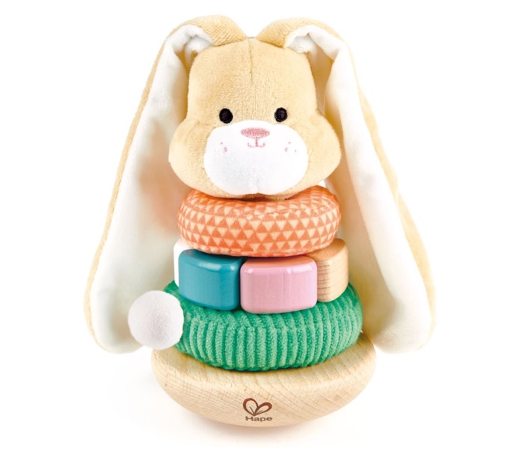 Hape Bunny Stacker Toy Wooden Ring Stacking Baby Toy - QVC.com