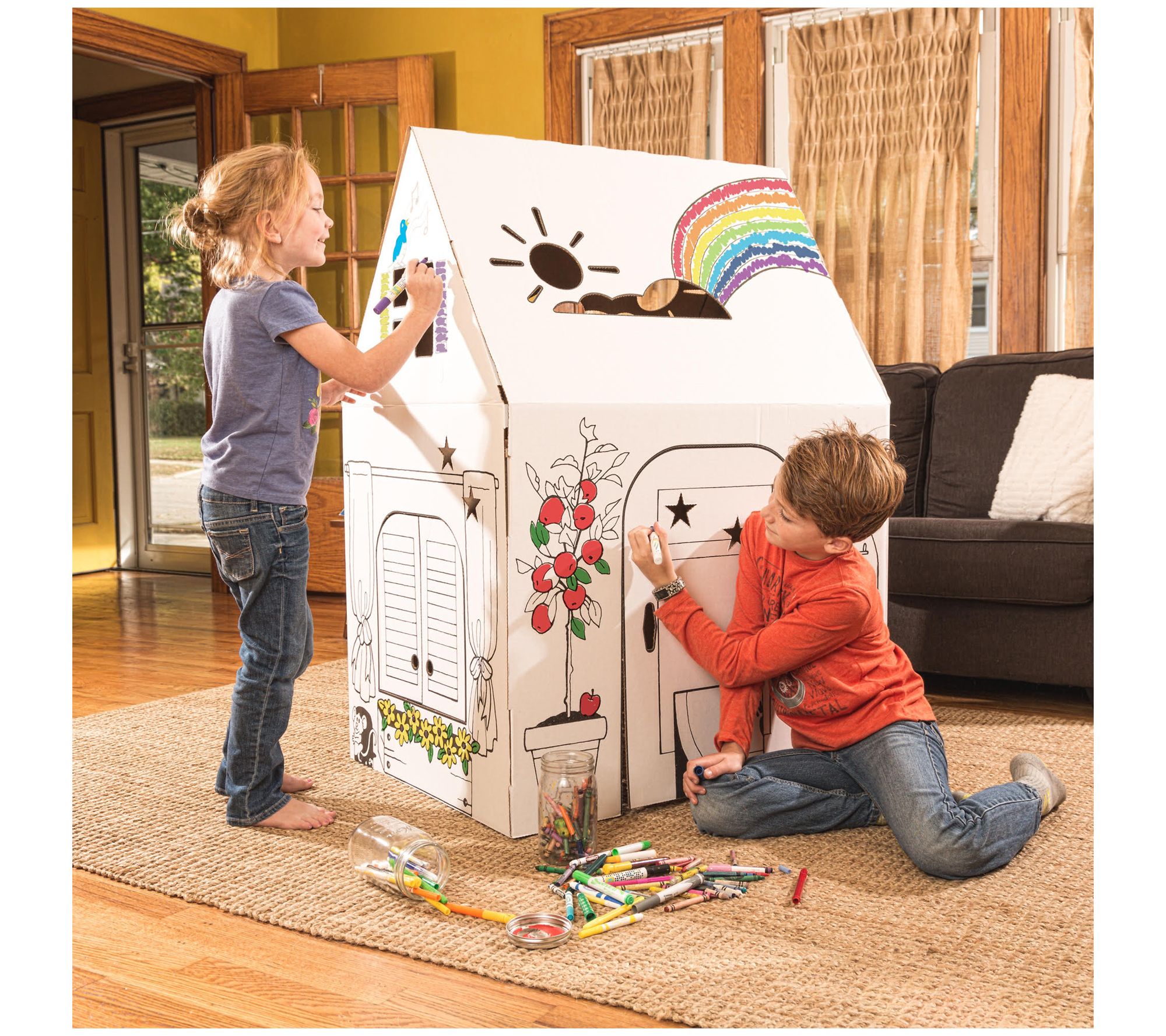 Easy Playhouse Cardboard Clubhouse - QVC.com