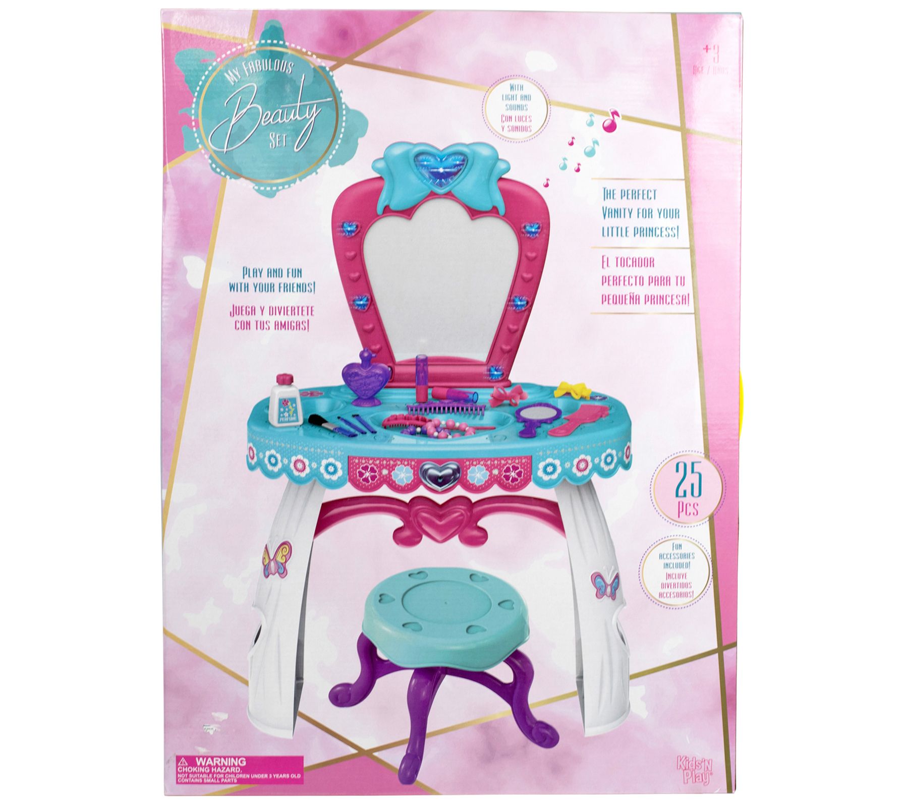 KNP Vanity Dresser Table with Stool - QVC.com