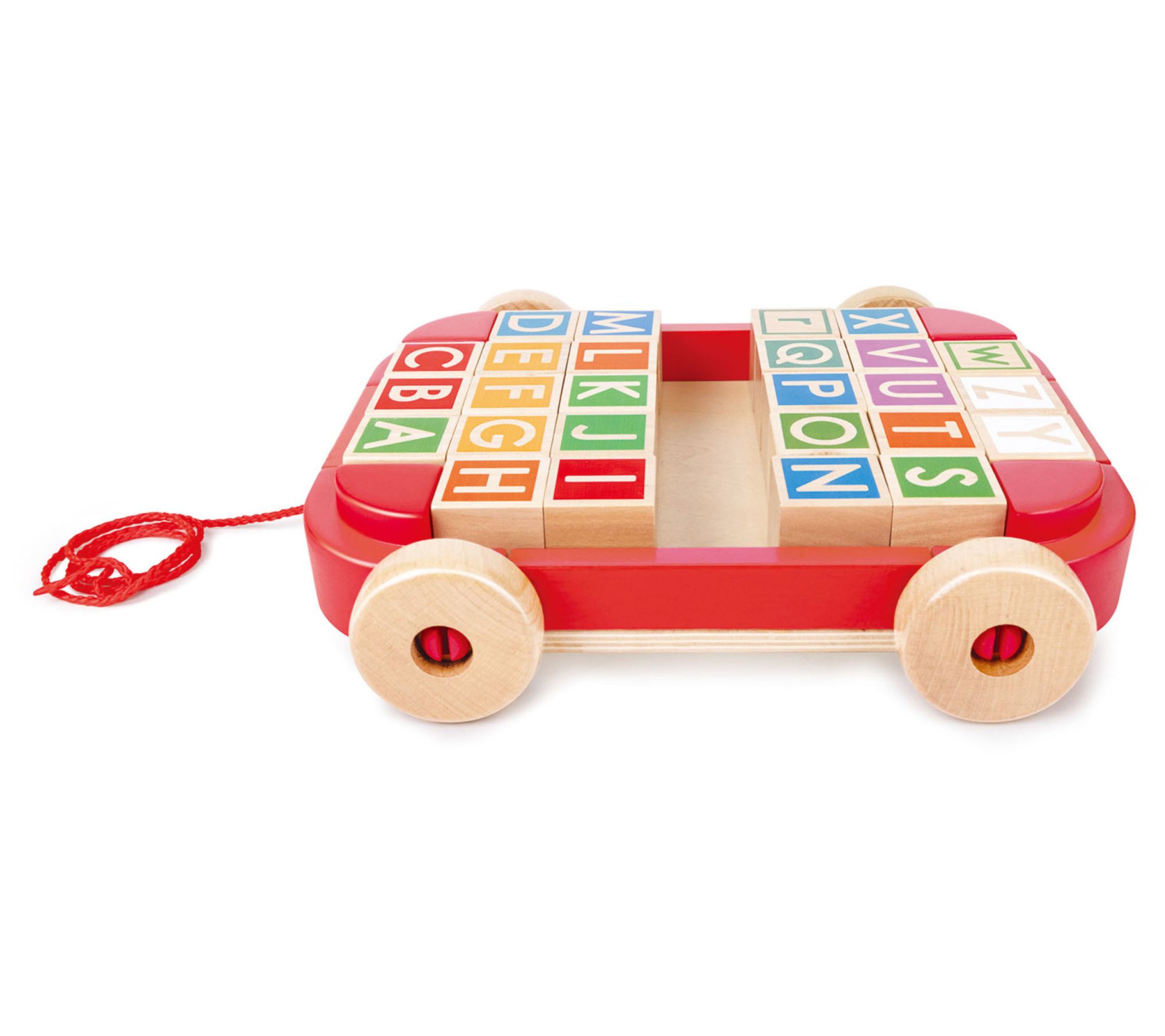 Hape Pull-Along Cart w/ Stacking ABC Letter Blocks - QVC.com