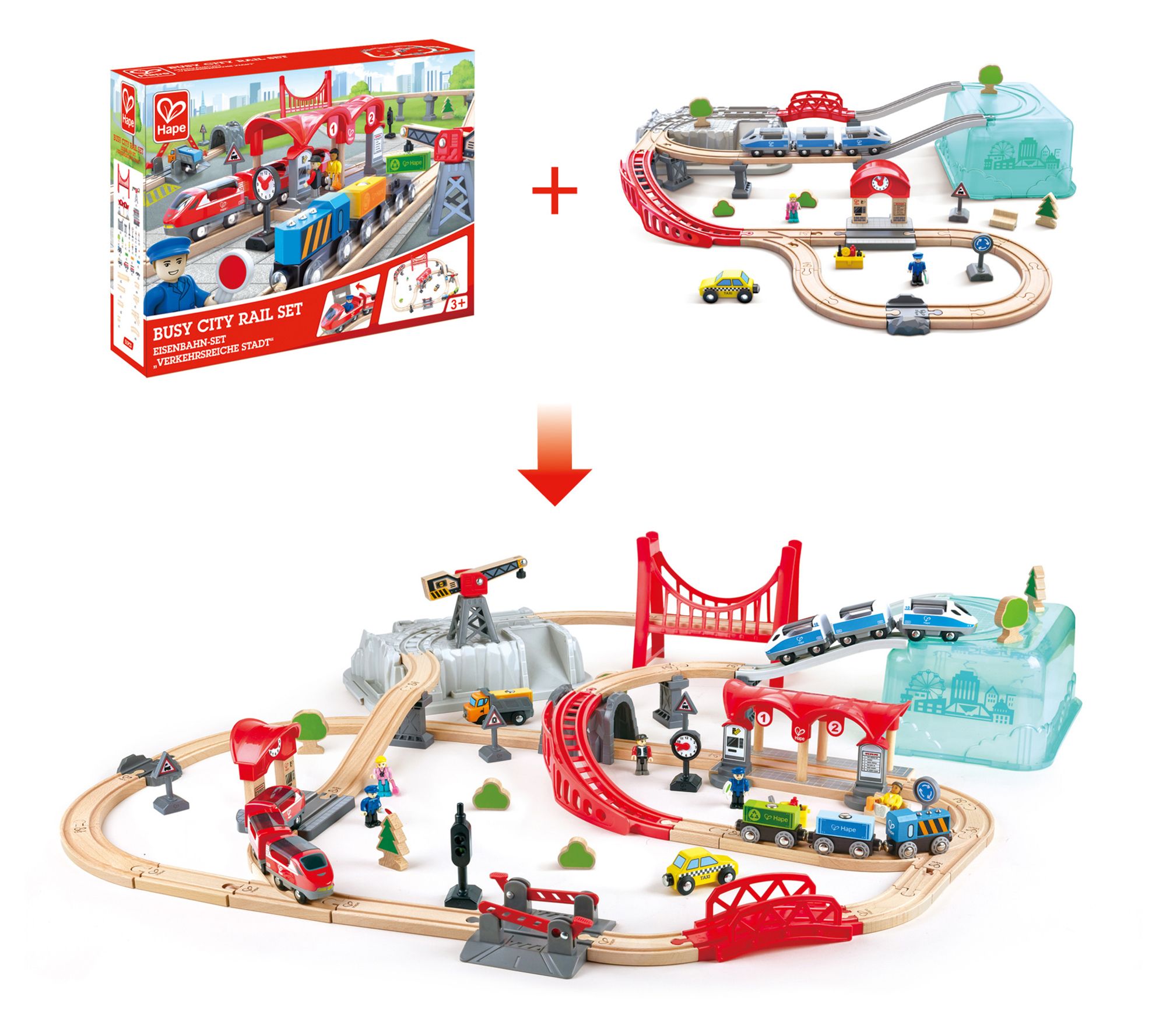 Hape Wooden Train Bucket Set City Train - 48 Pi eces - QVC.com