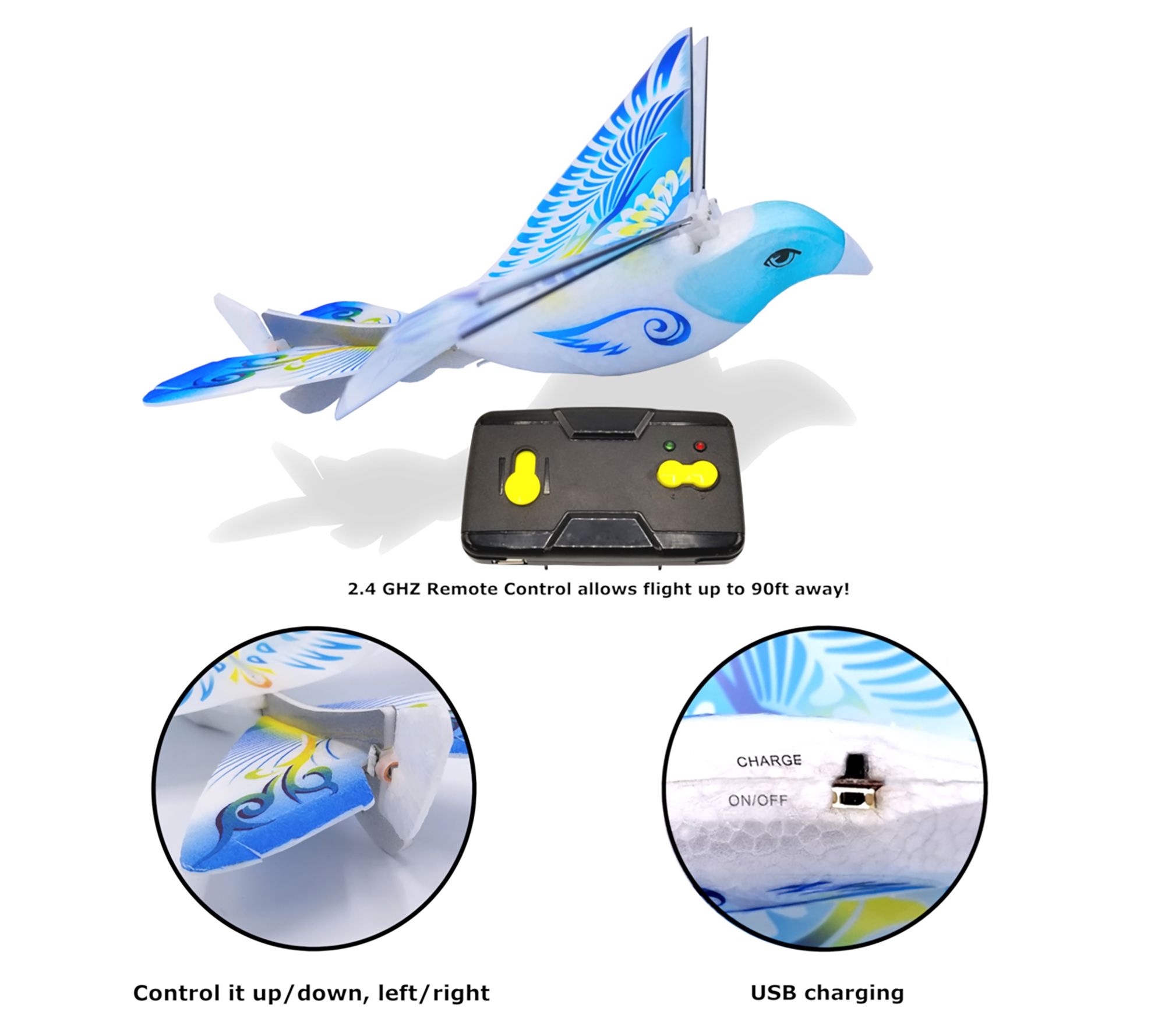 MukikiM eBird Pink R/C Butterfly Toy - QVC.com