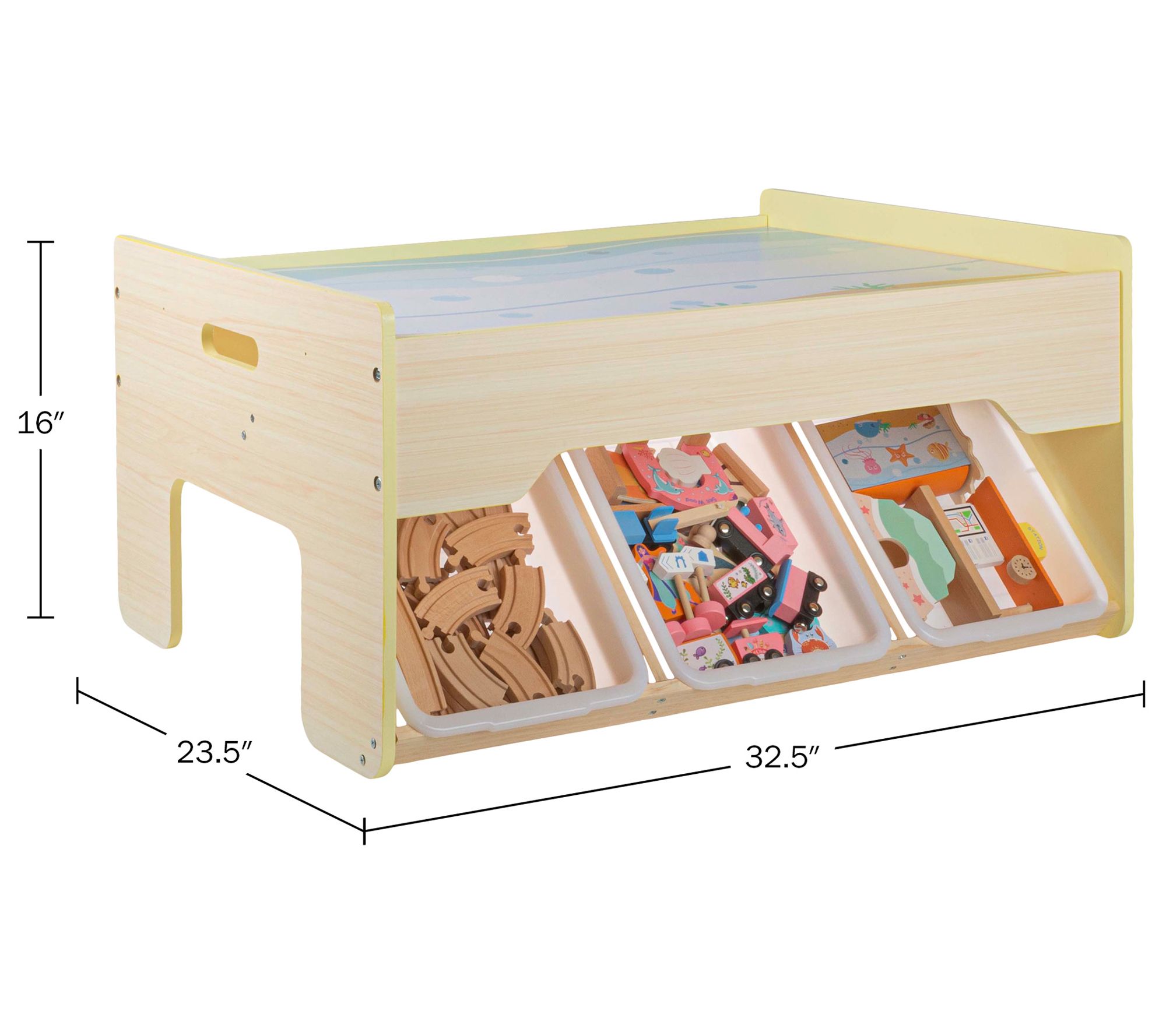 Hey! Play! Wooden Train Set Table - QVC.com