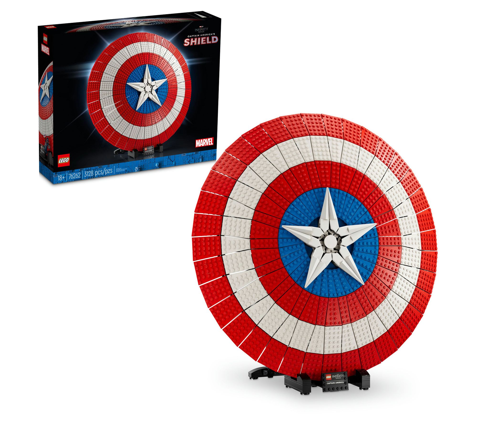 LEGO Marvel Captain America's Shield 76262 Build Kit 3128 Pcs - QVC.com