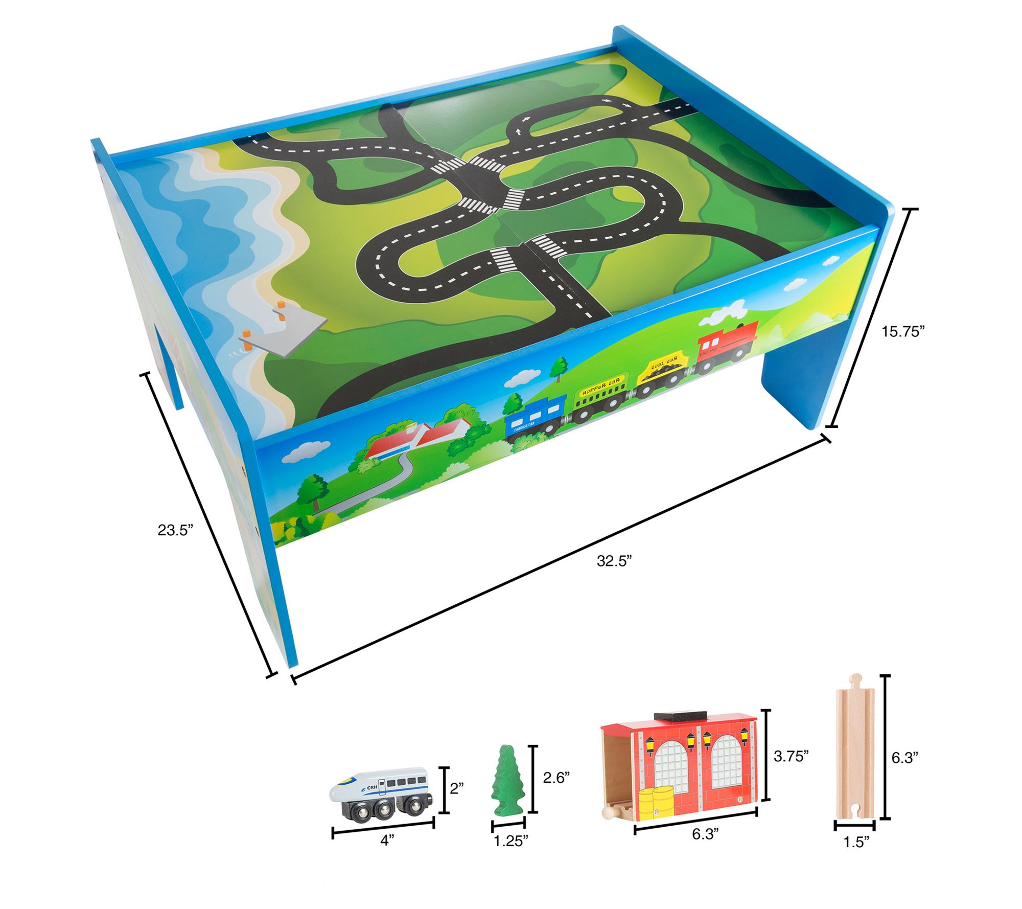 Hey! Play! Wooden Train Set - QVC.com