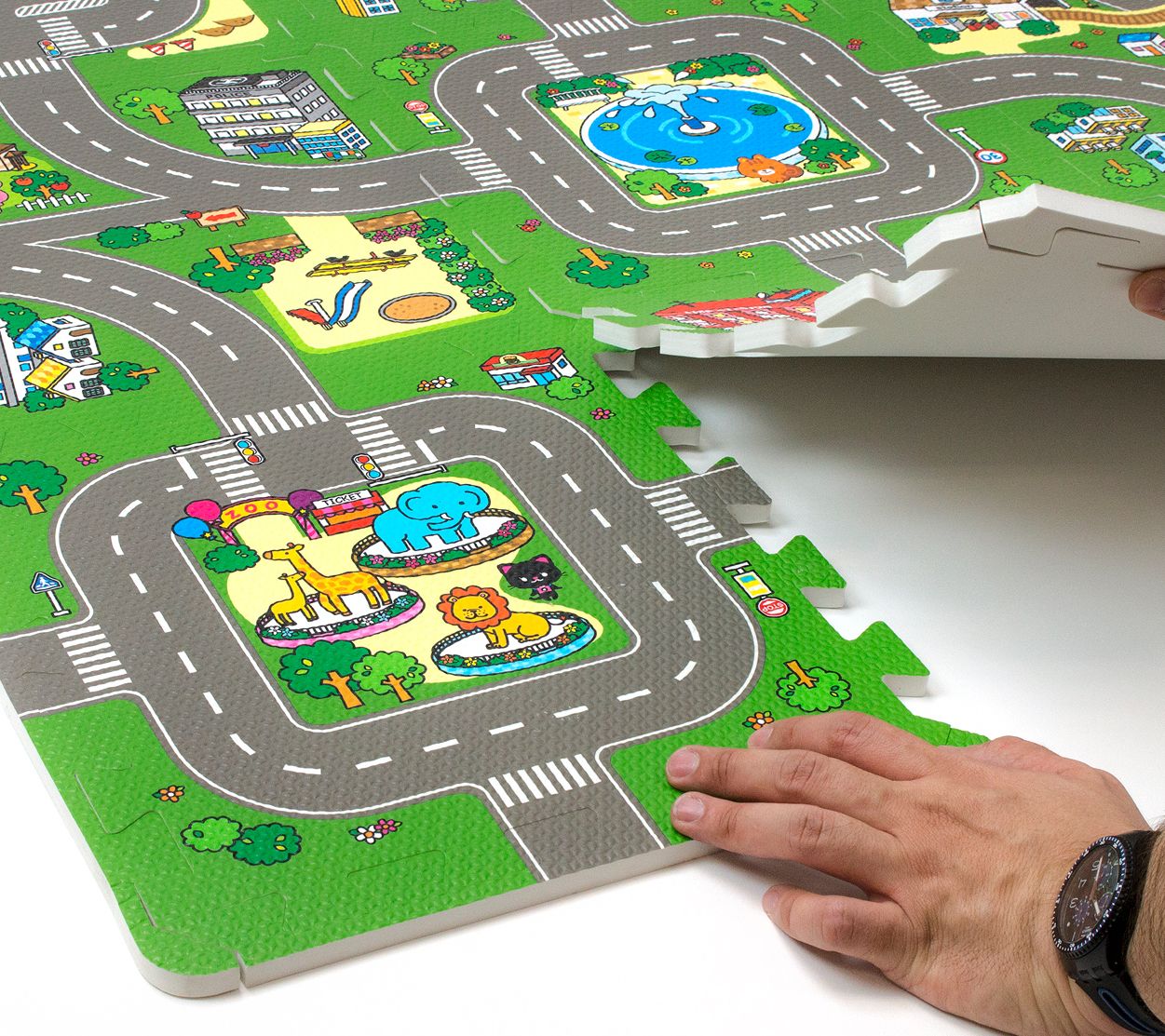 Sorbus Traffic Play Mat Puzzle - QVC.com
