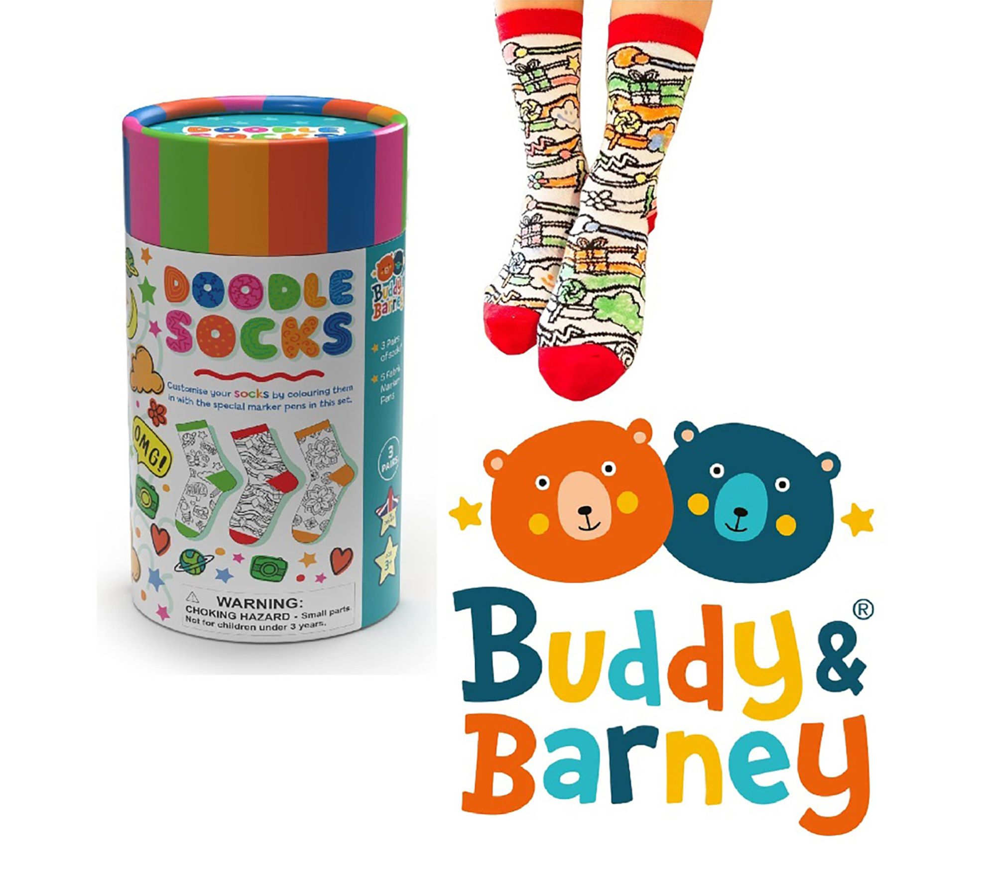Buddy & Barney: Doodle Socks - DIY Color Your Own Craft Set - QVC.com