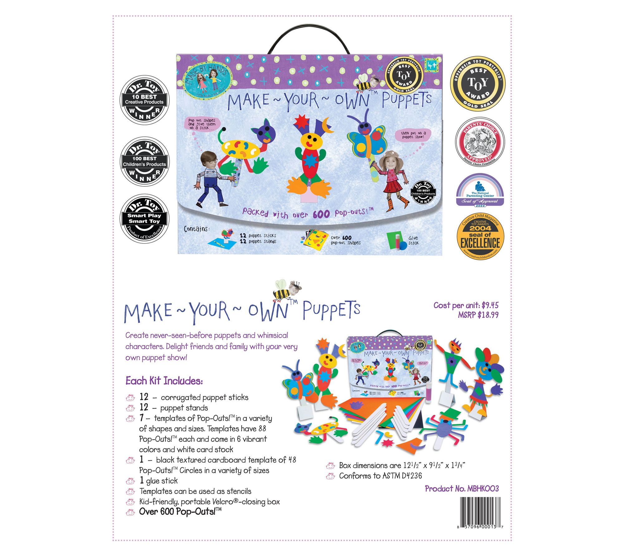 Made By Hands Make-Your-Own Puppets Craft Kit - QVC.com