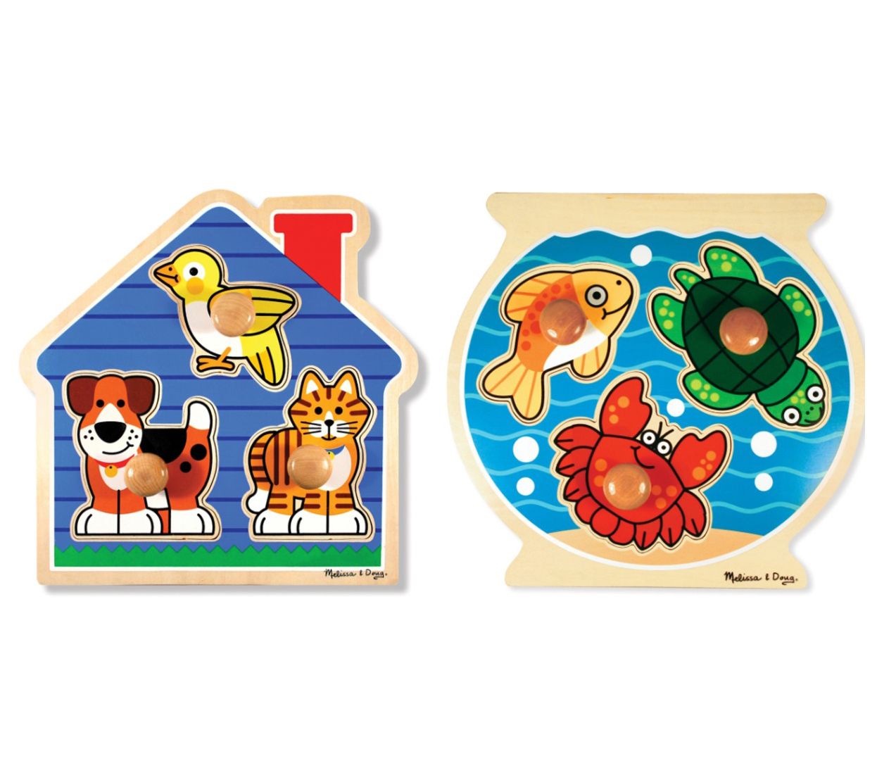 Jumbo Knob Puzzle Bundle - Fish and Pets - QVC.com