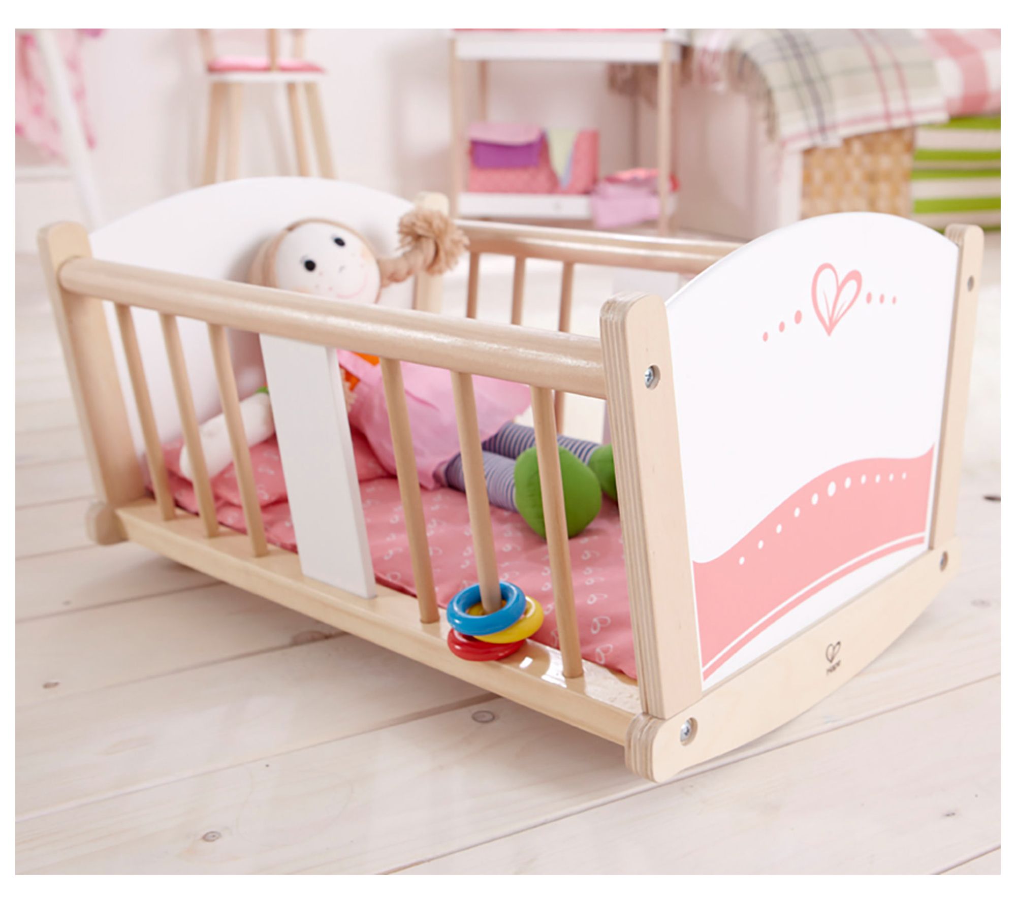 Hape Rock-A-Bye Toy Baby Doll Cradle - QVC.com