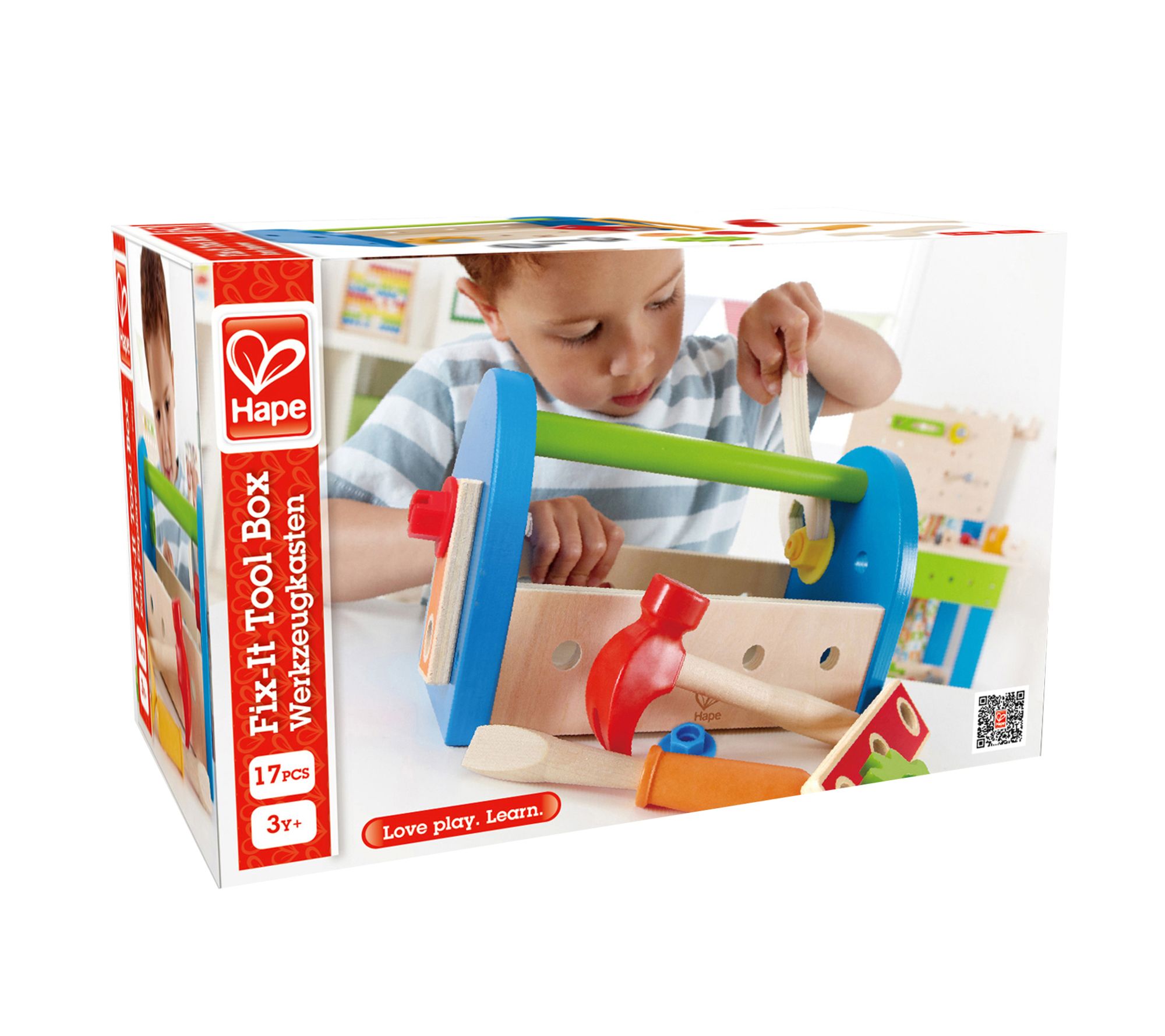 Hape Fix It Kid's Wooden Tool Box Play Set - QVC.com
