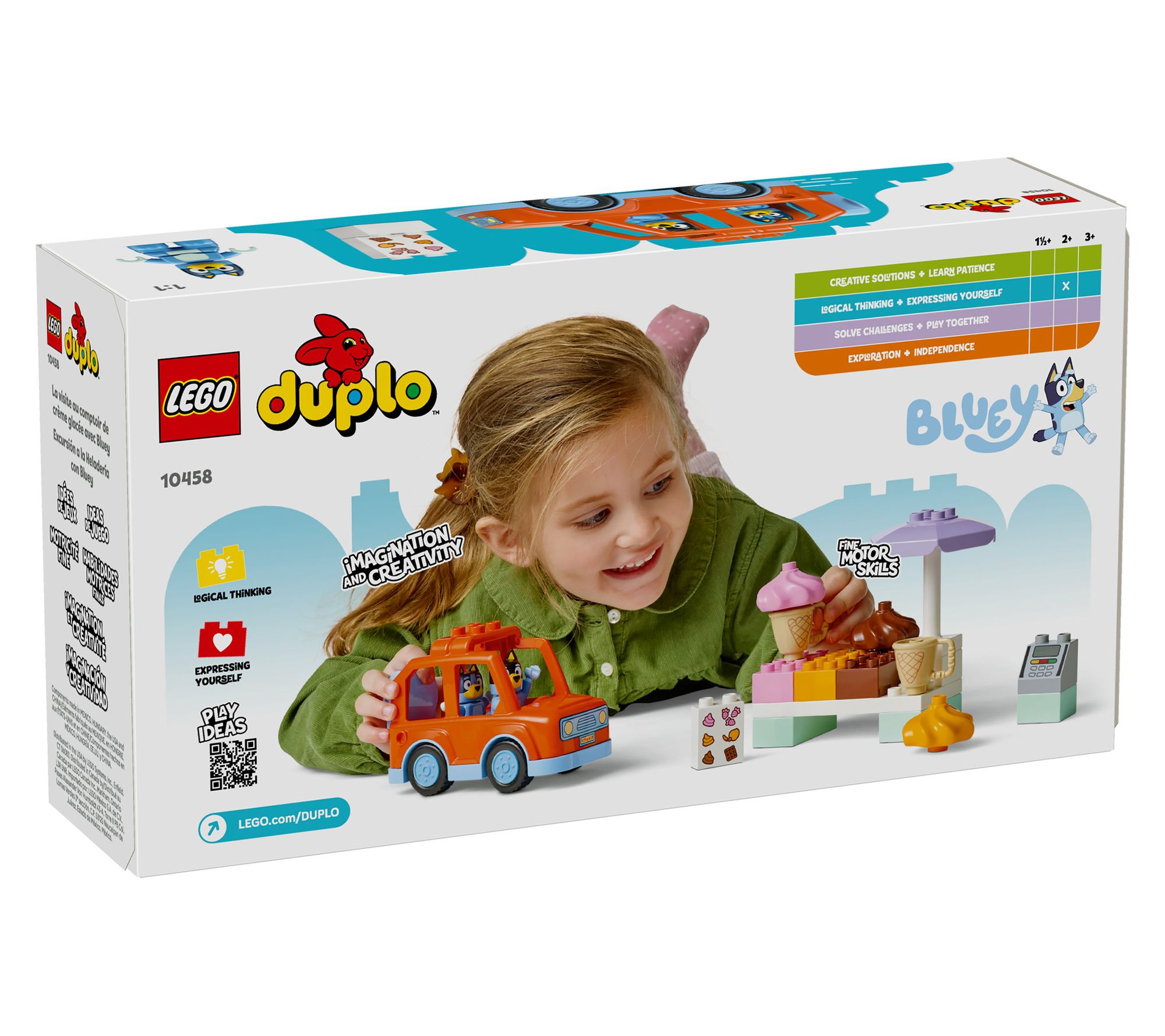 LEGO DUPLO Bluey Ice Cream Trip with Bluey Toddler Toy 10458 - QVC.com