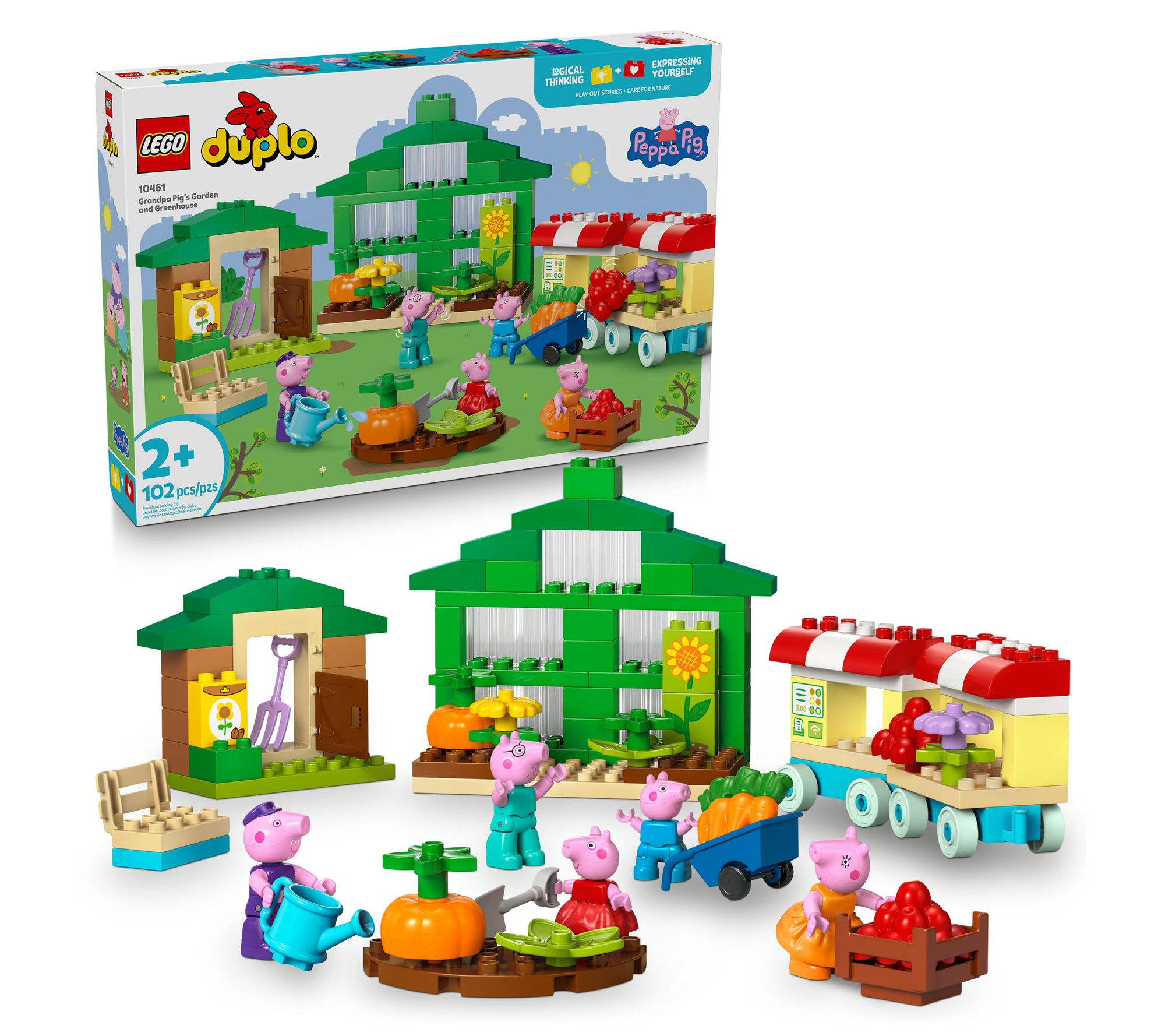 LEGO DUPLO Peppa Pig Grandpa Pig's Garden and Greenhouse Build - QVC.com
