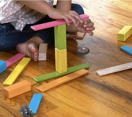 "As Is" Tegu 22-piece Magnetic Wooden Block Set with Set of 4 Wheels ...