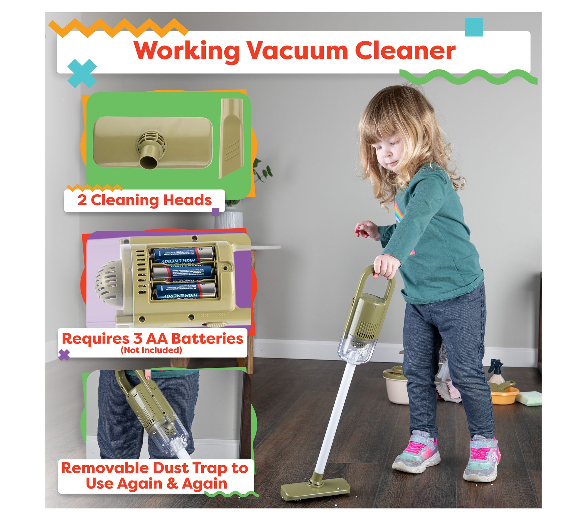 Hey! Play! Kids Toy Cleaning Set 15 Piece - QVC.com