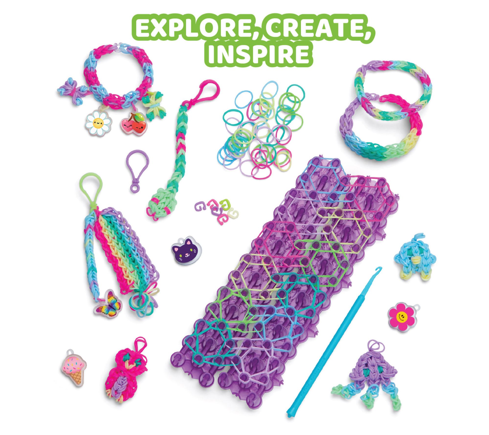 Rainbow Loom: Mighty Loom - Rubber Band Bracelet Making Kit - QVC.com