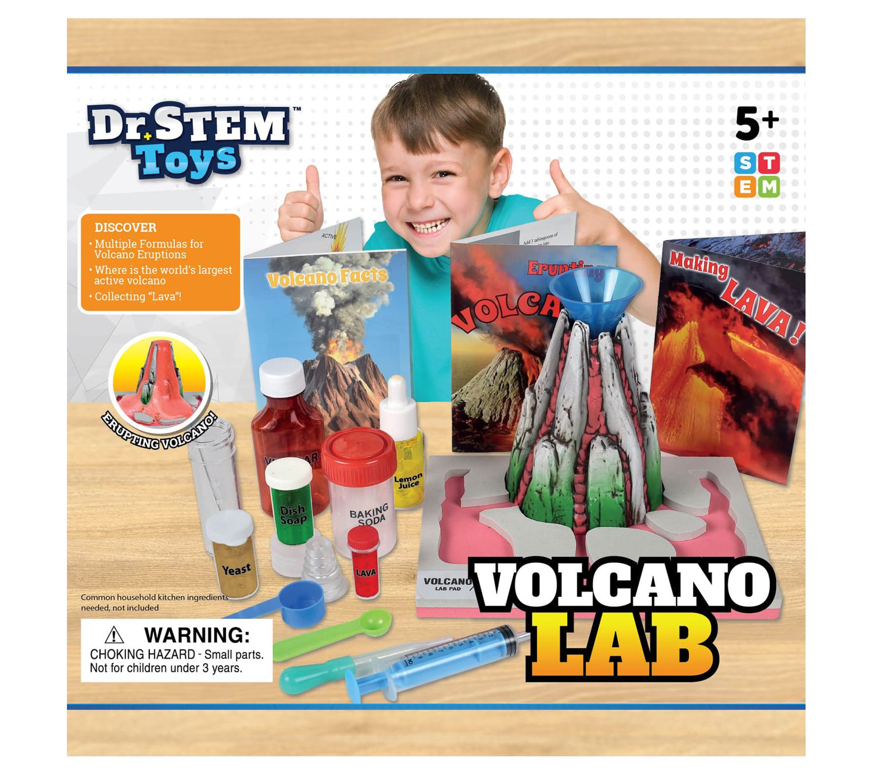 Dr. STEM Volcano Lab Kit, Erupting Experimentswith Foam Pad - QVC.com