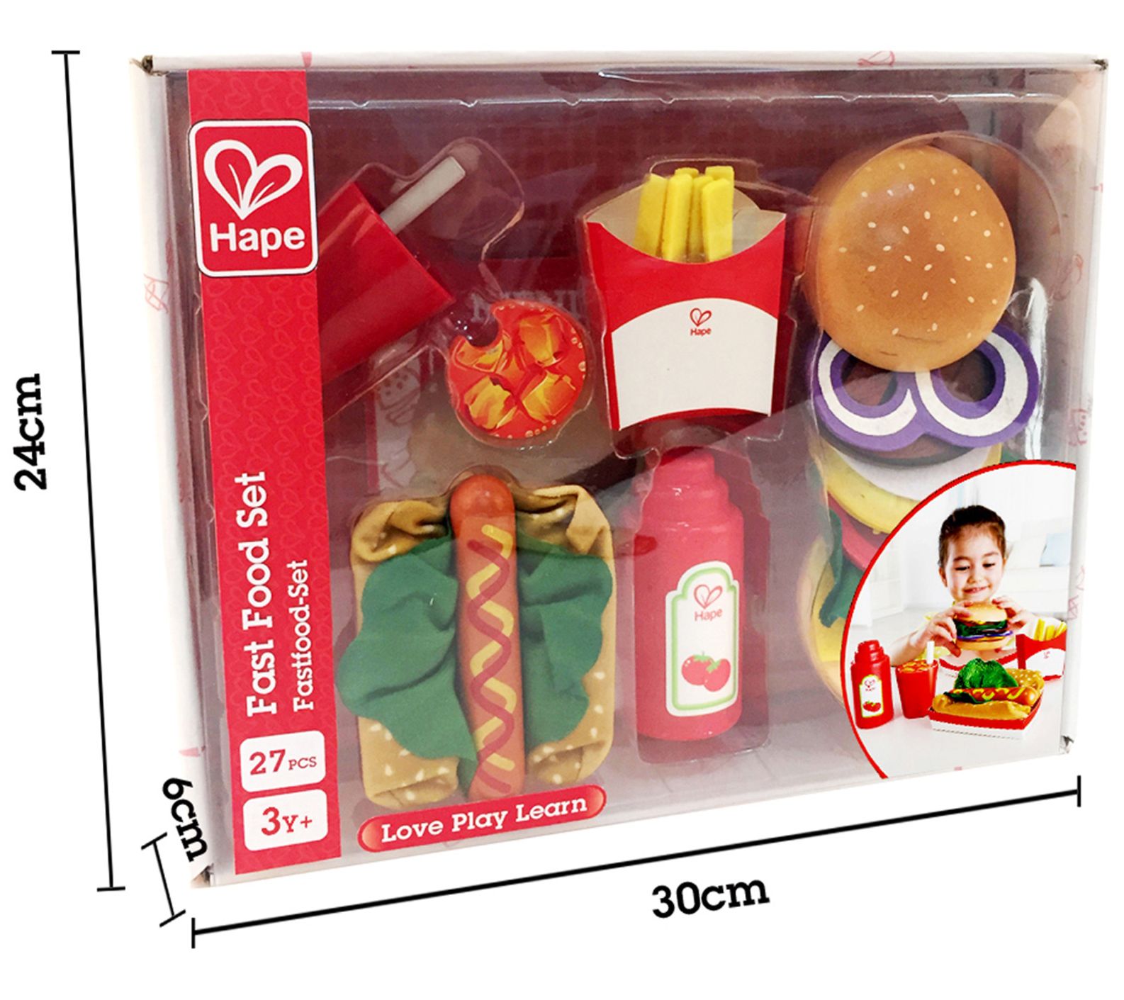 Hape Kitchen Food Playset Fast Food - 27 pcs - QVC.com
