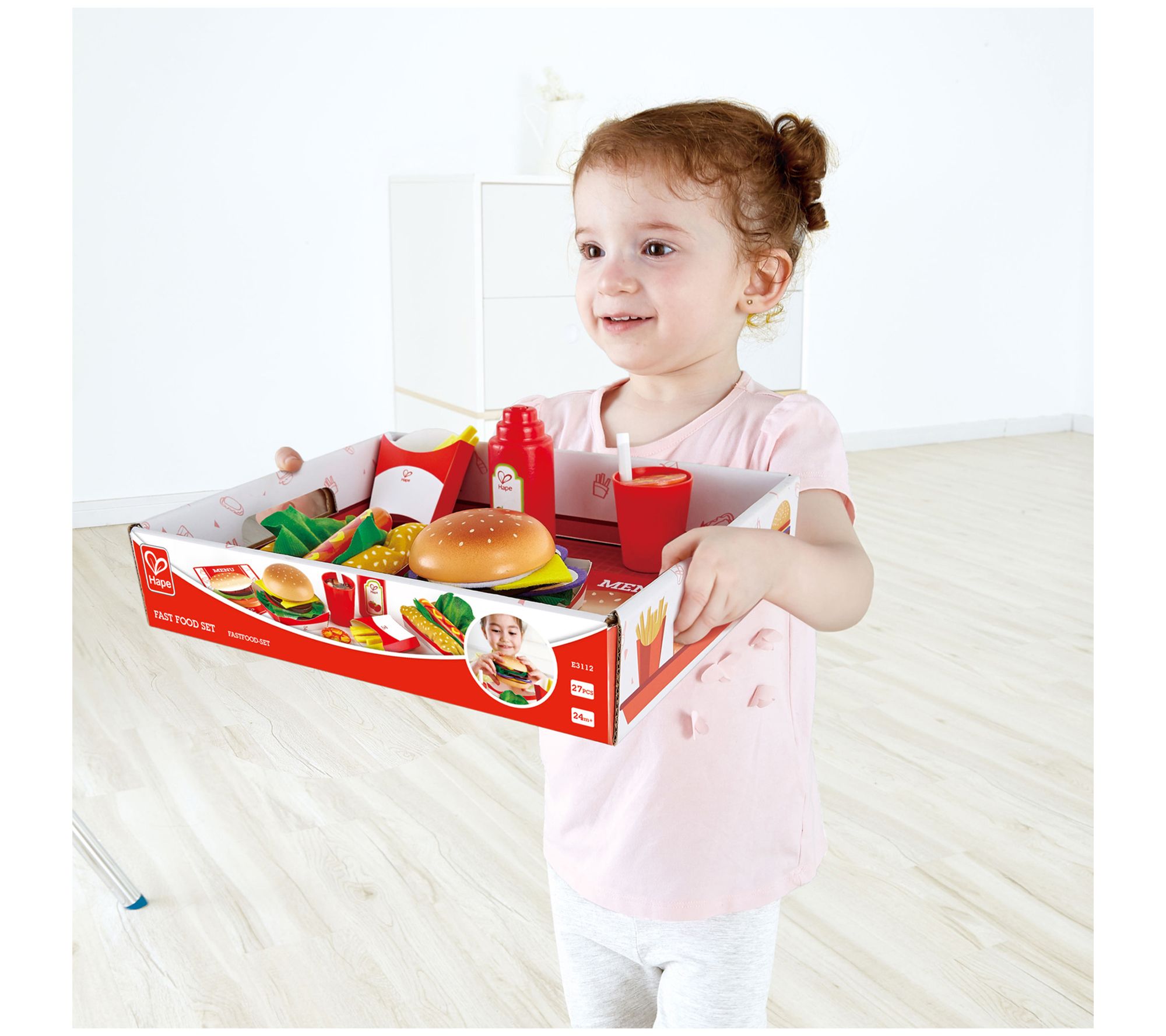 Hape Kitchen Food Playset Fast Food - 27 pcs - QVC.com