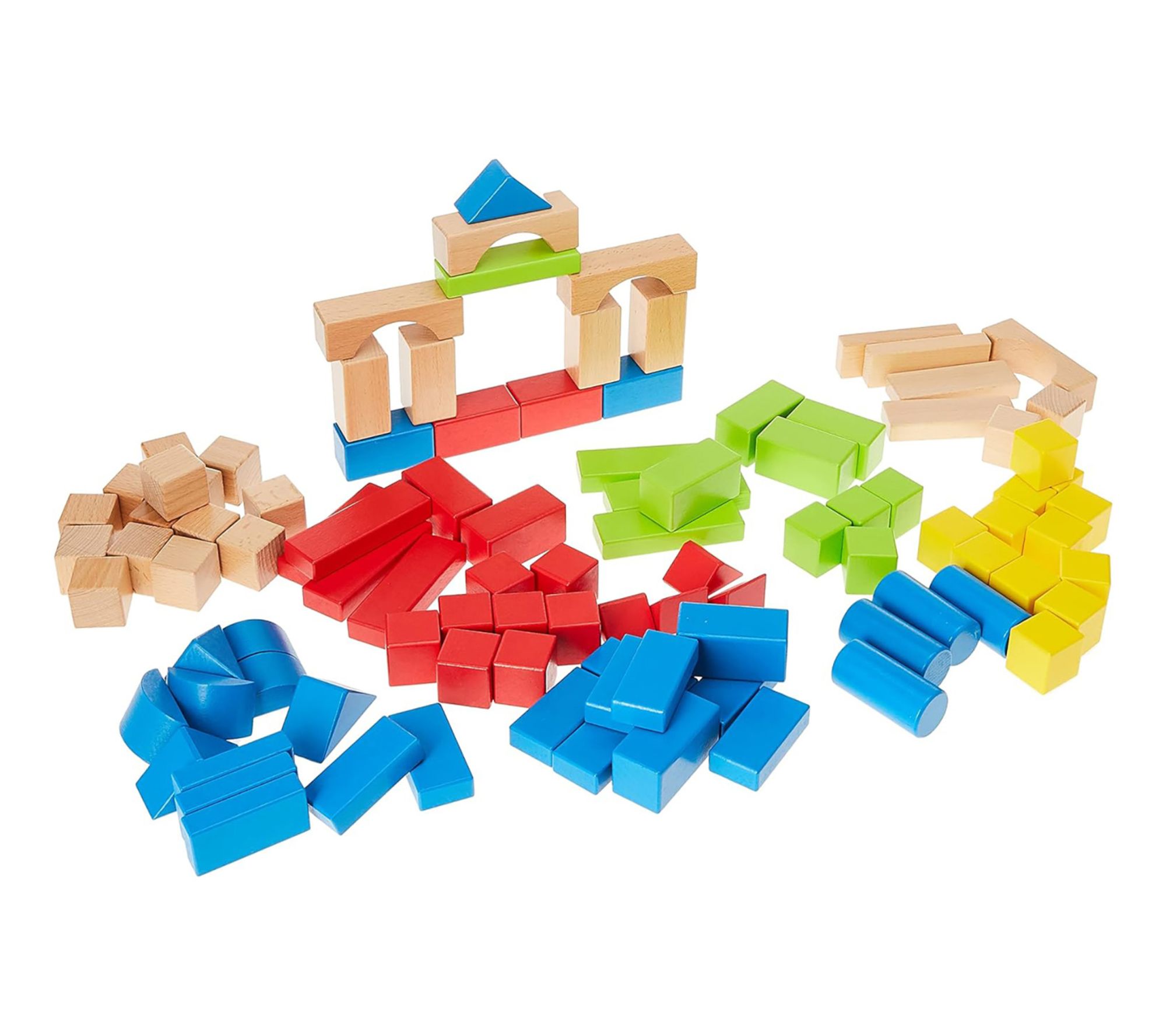 Hape Build Up & Away Wooden Block Set - QVC.com