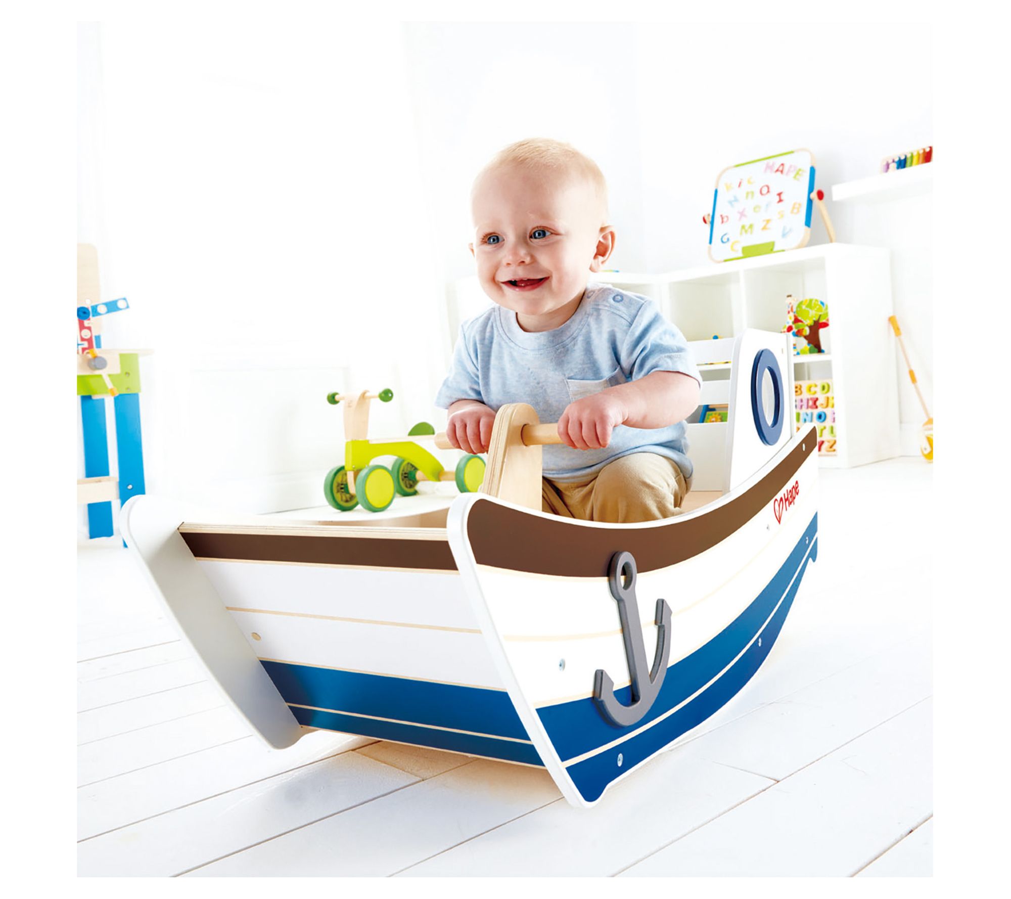 Hape High Seas Wooden Toddler Rocking Ride-On - QVC.com