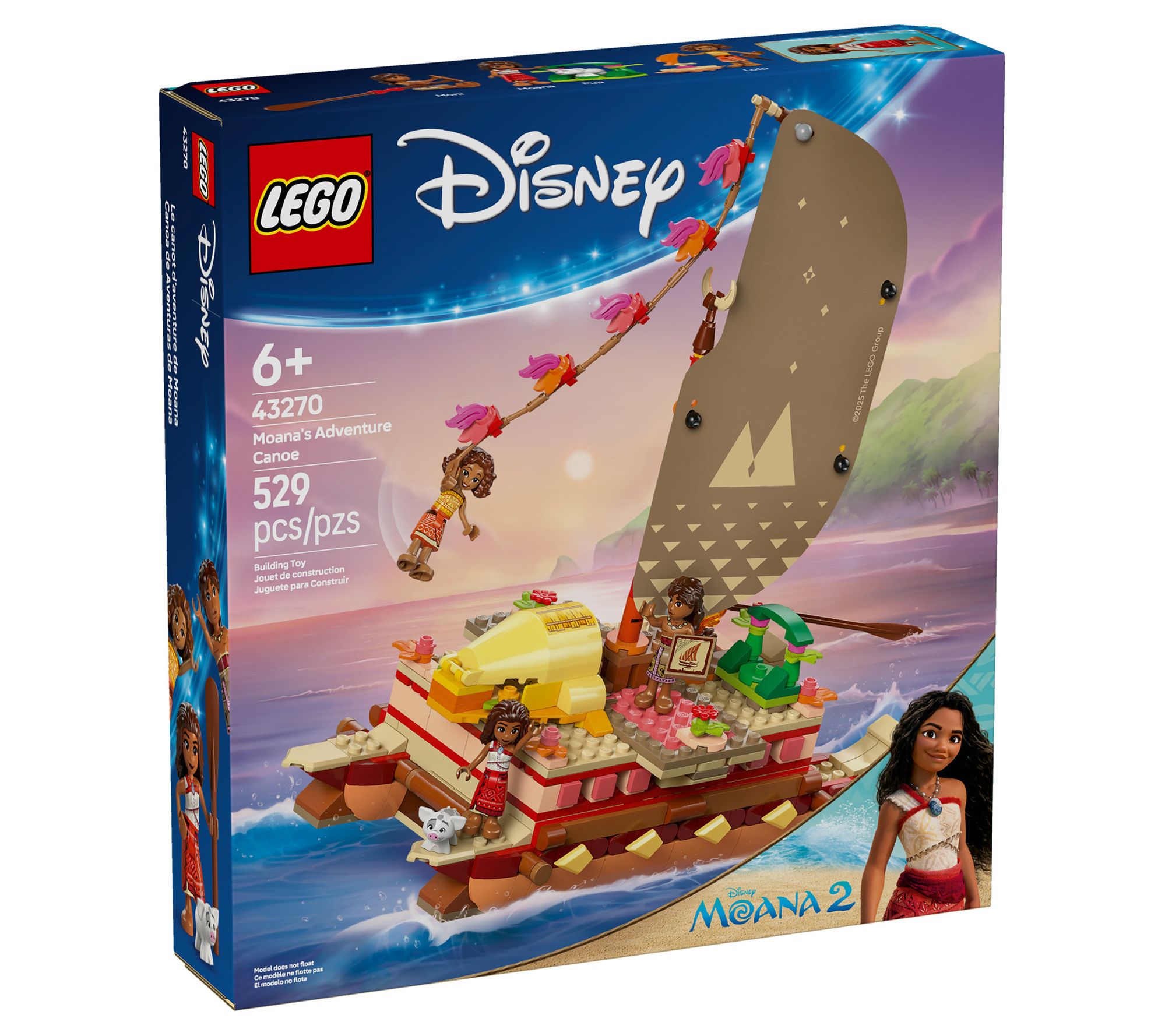 LEGO Disney Moana's Adventure Canoe Fantasy ToyModel Kit - QVC.com