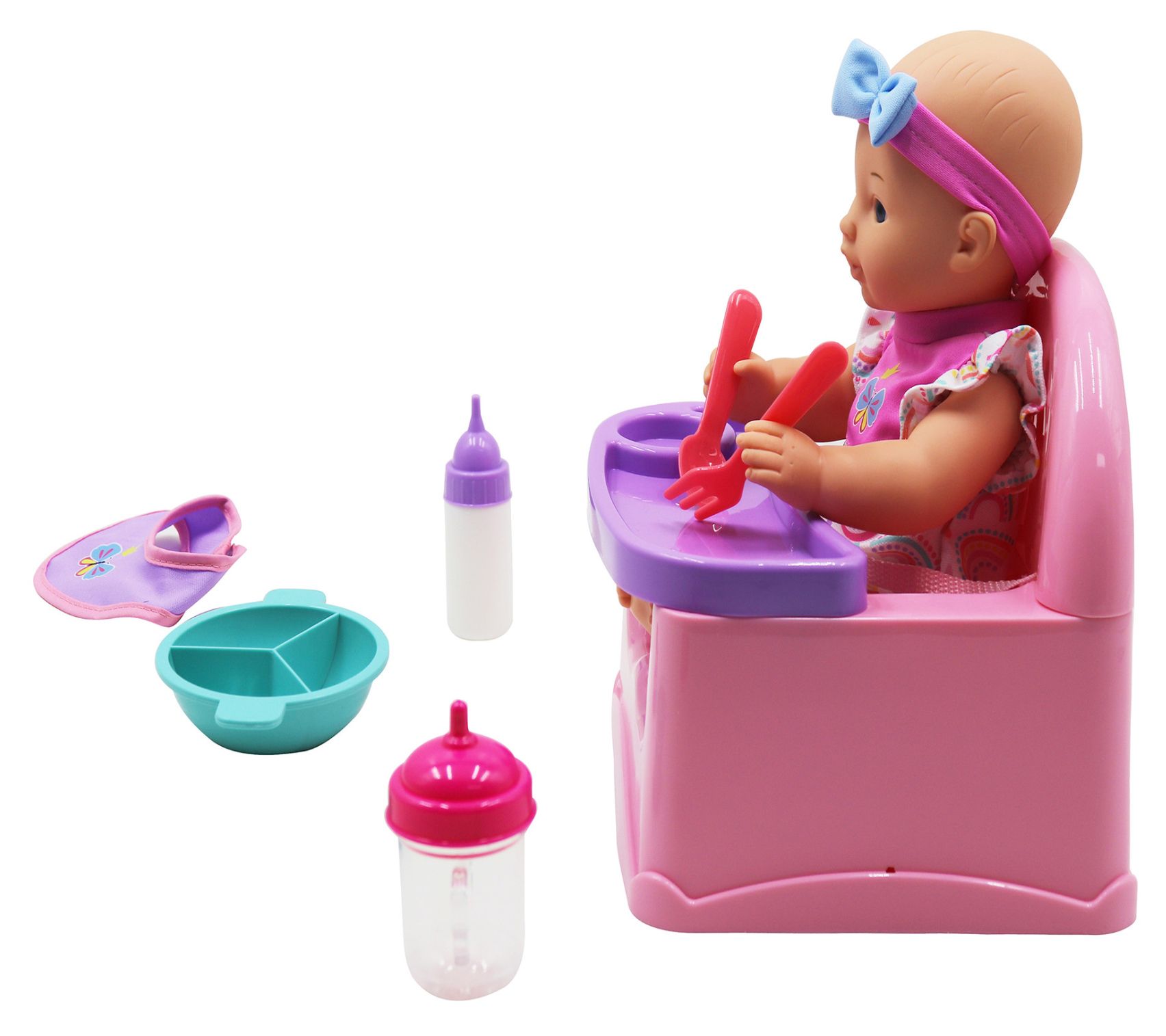Gi-go Toy Factory Feeding Fun Doll Set w/ 12" B aby Doll - QVC.com