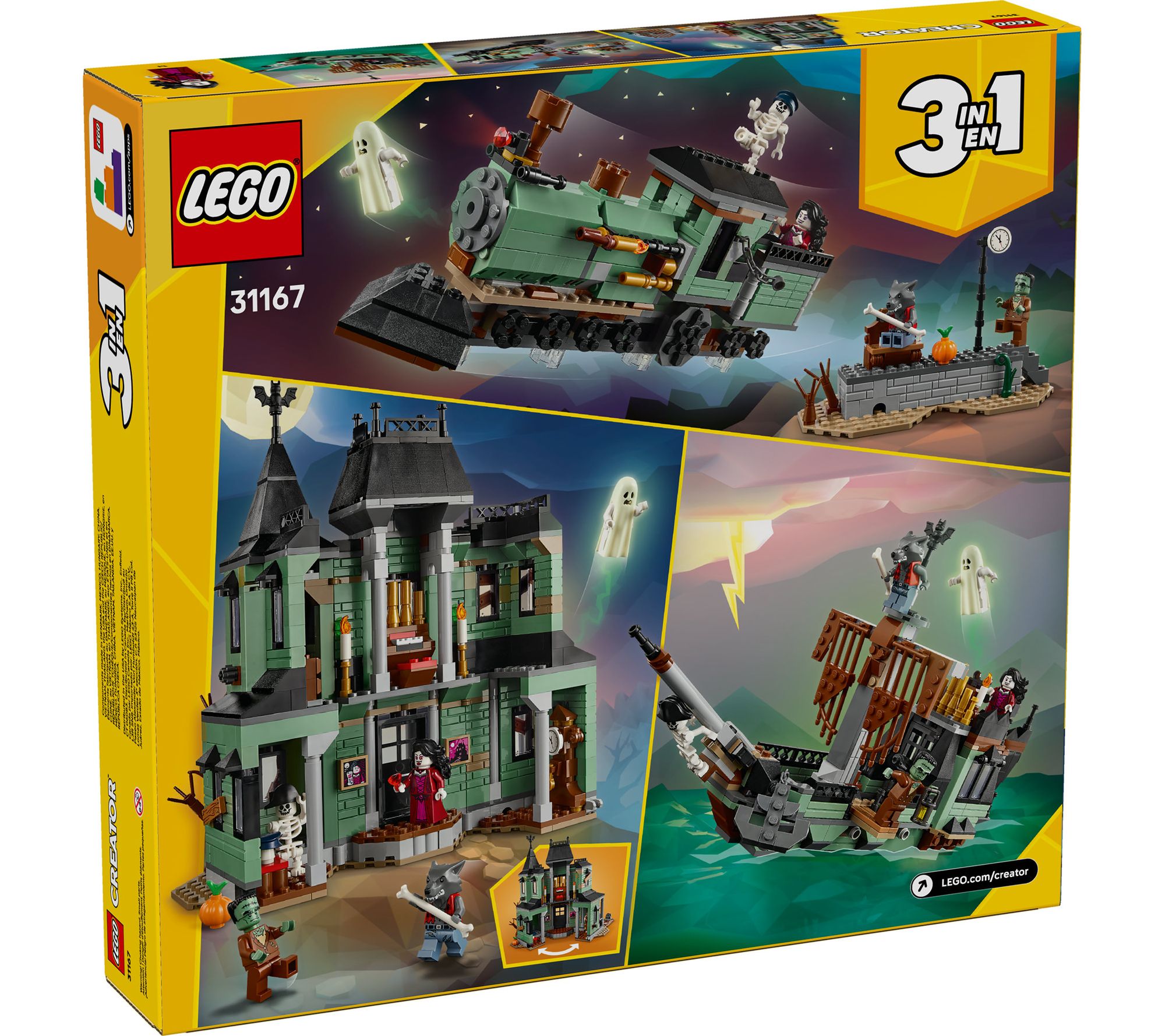 LEGO Creator 3in1 Haunted Mansion House Building Toy 31167 - QVC.com