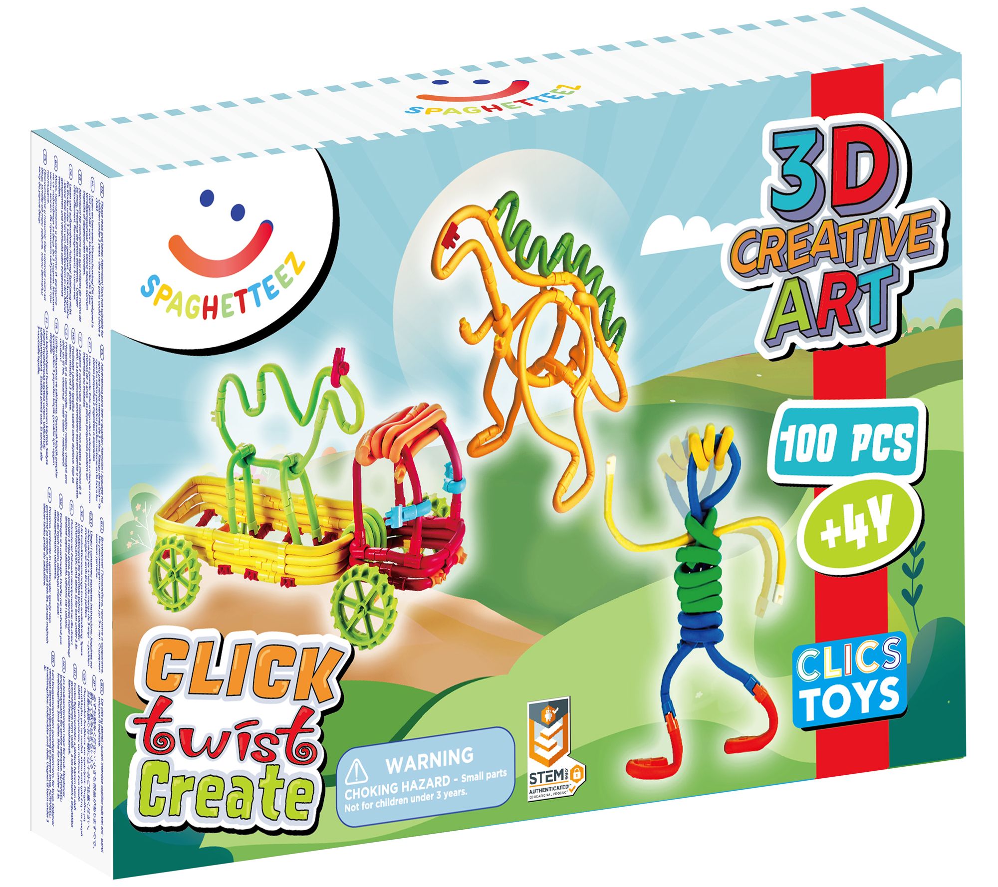 "As Is" Spaghetteez 100 Pc Click, Twist & Create Building Set - QVC.com
