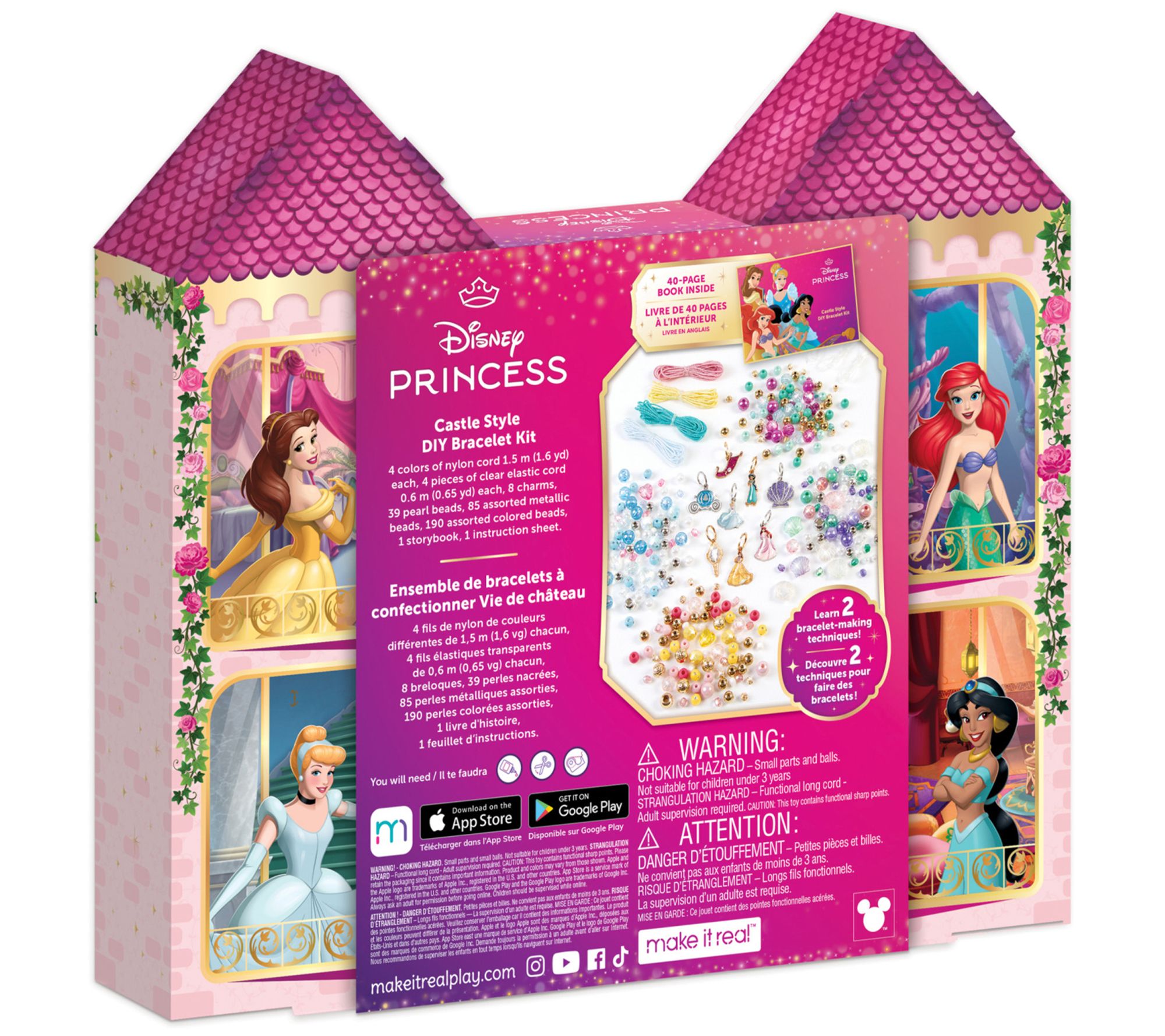Make It Real Disney Princess Castle Style DIY Bracelet Kit - QVC.com